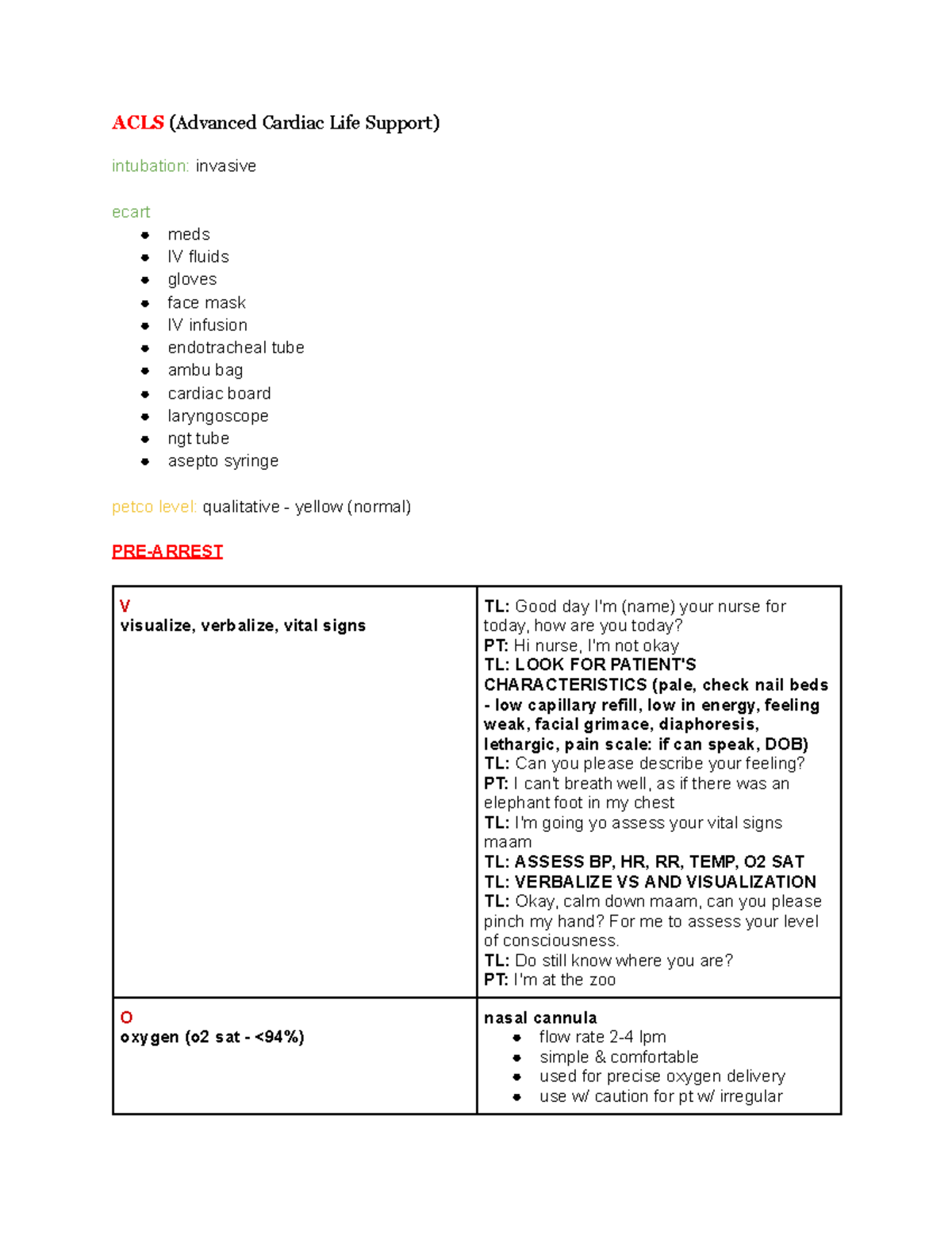 ACLS Advanced Cardiac Life Support - ACLS (Advanced Cardiac Life ...