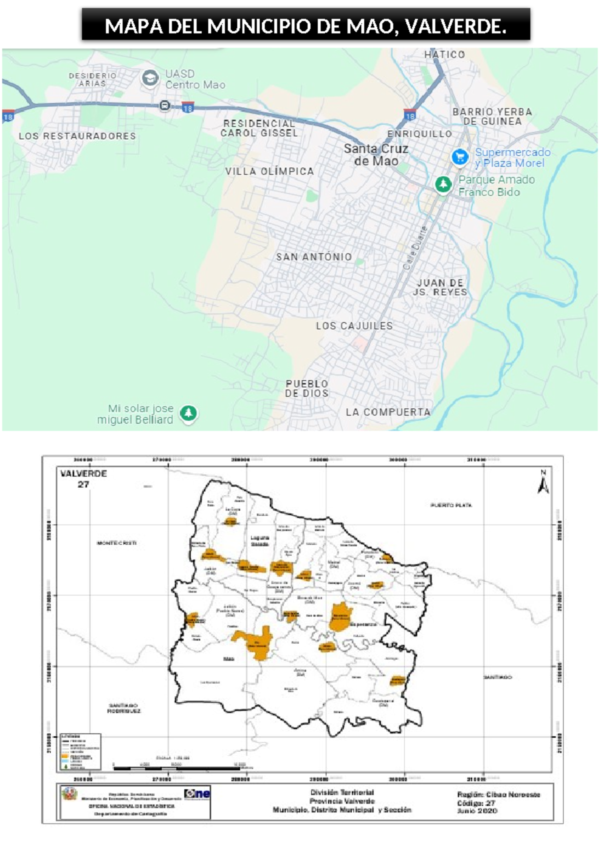 1er Trabajo de Salud y Conductas Humanas MED-UASD - MAPA DEL MUNICIPIO ...