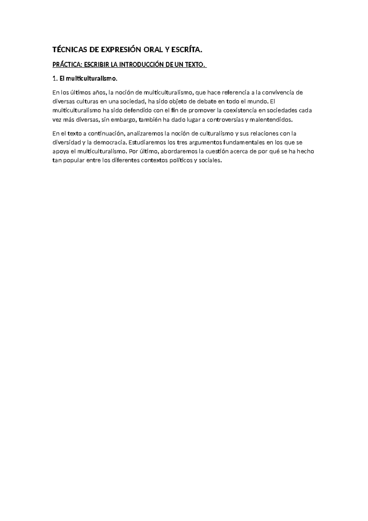 Práctica 3 - practica 3 - TÉCNICAS DE EXPRESIÓN ORAL Y ESCRÍTA ...