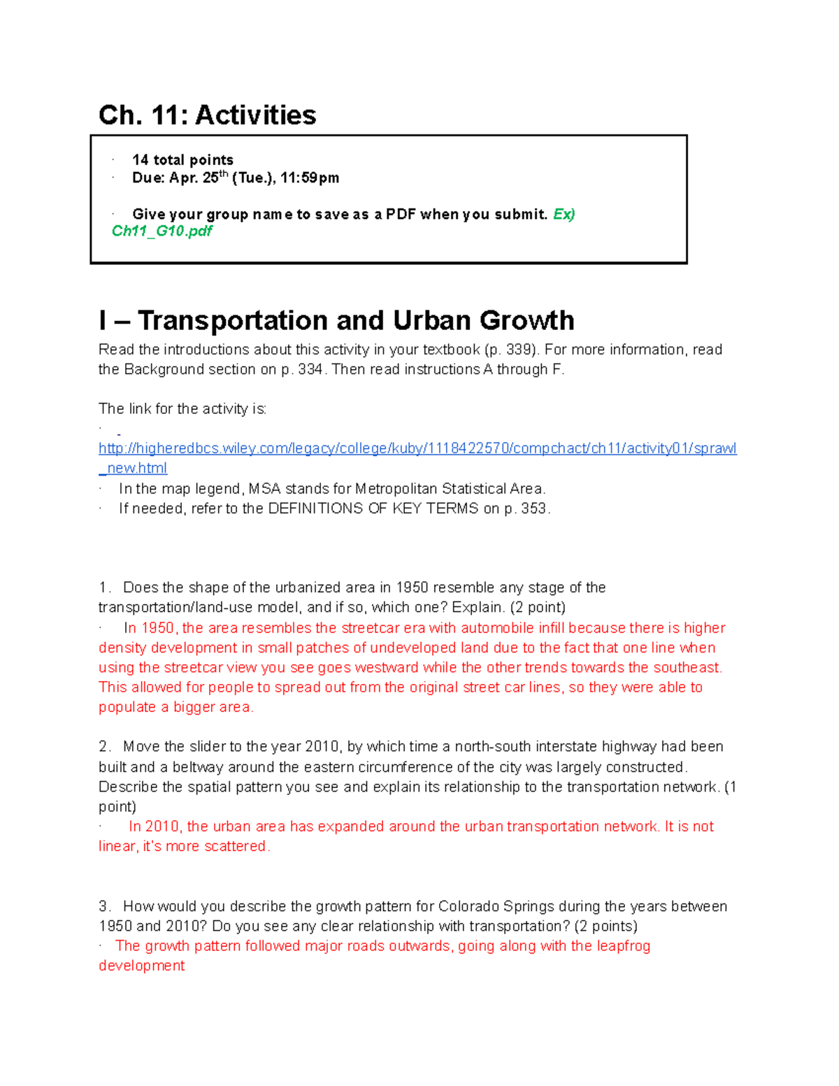 CH11 Activity Questions - Ch. 11: Activities · 14 total points · Due ...