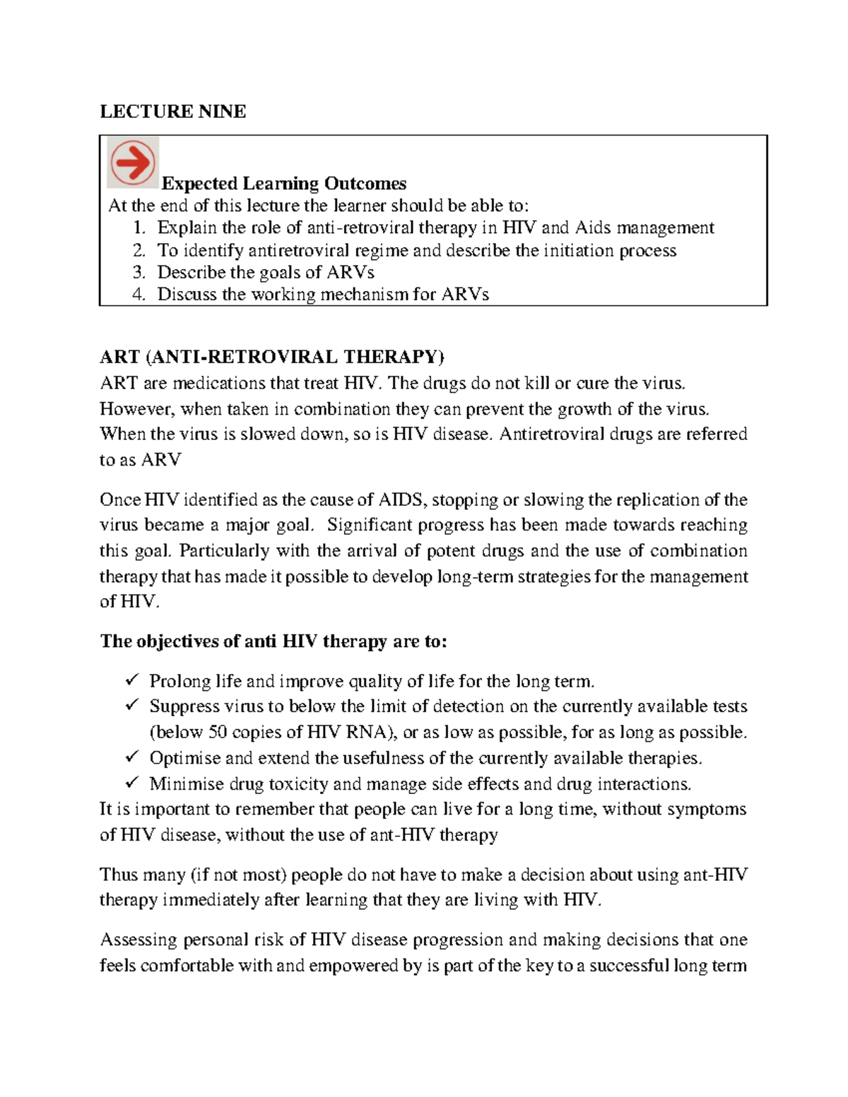 Lecture Nine Lecture Nine Expected Learning Outcomes At The End Of This Lecture The Learner