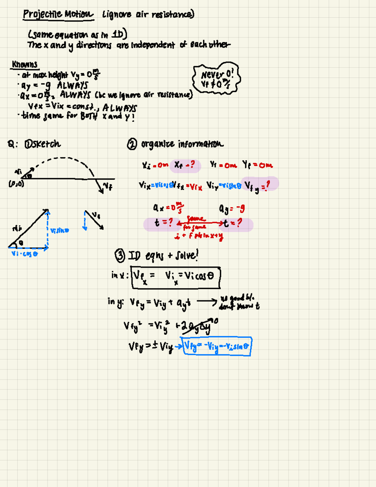 Projectile Motion - Lecture notes 9-10 - projectilemotioylig re air ...