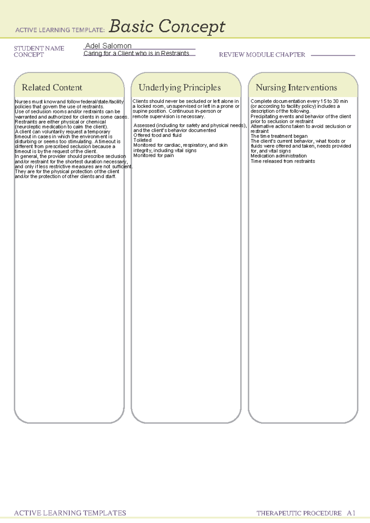 Basic Concept Restraints - STUDENT NAME CONCEPT REVIEW MODULE CHAPTER ...