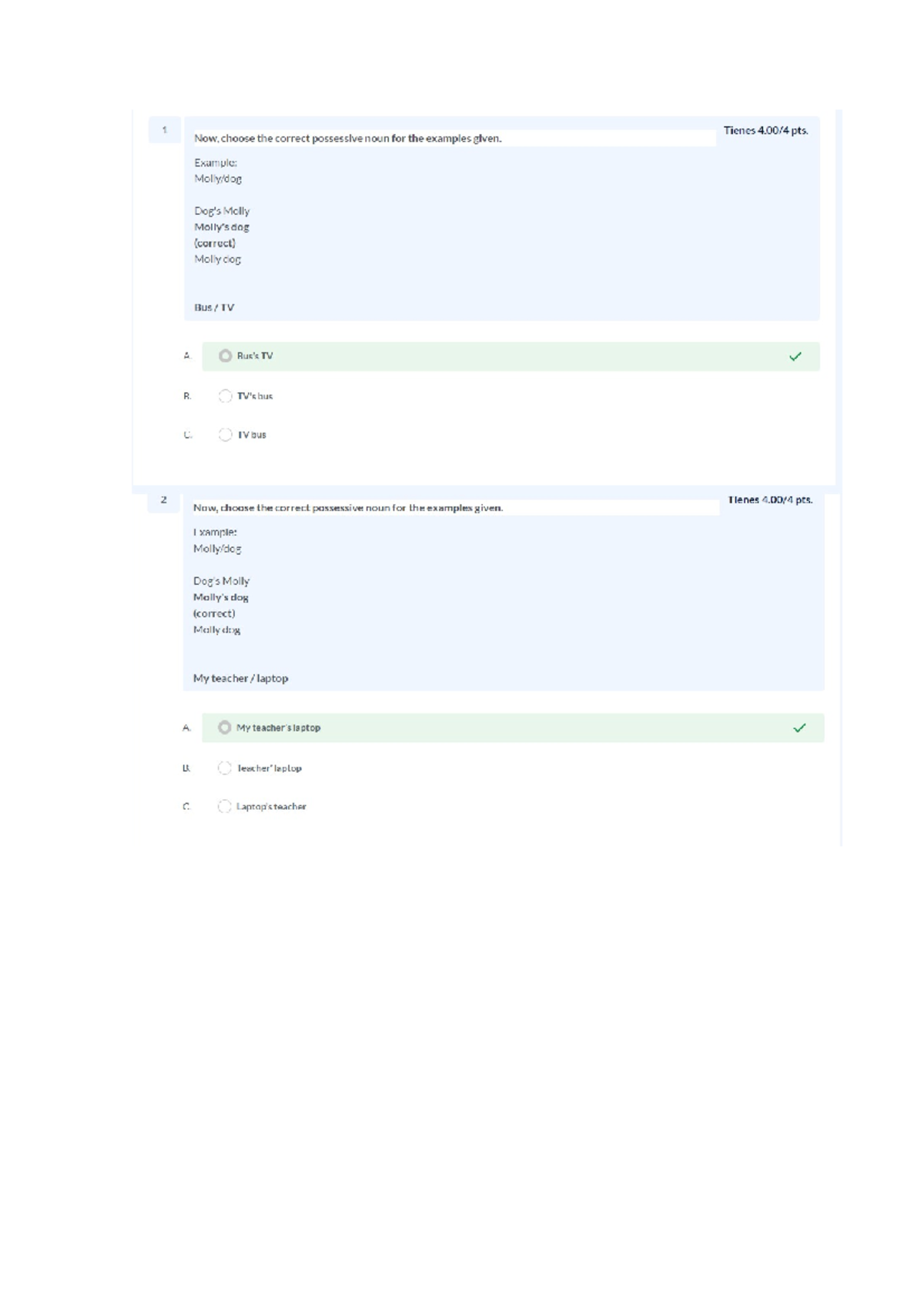 Week 06 - Pre-Task: Possessive nouns - Presentation - Ingles I - Studocu