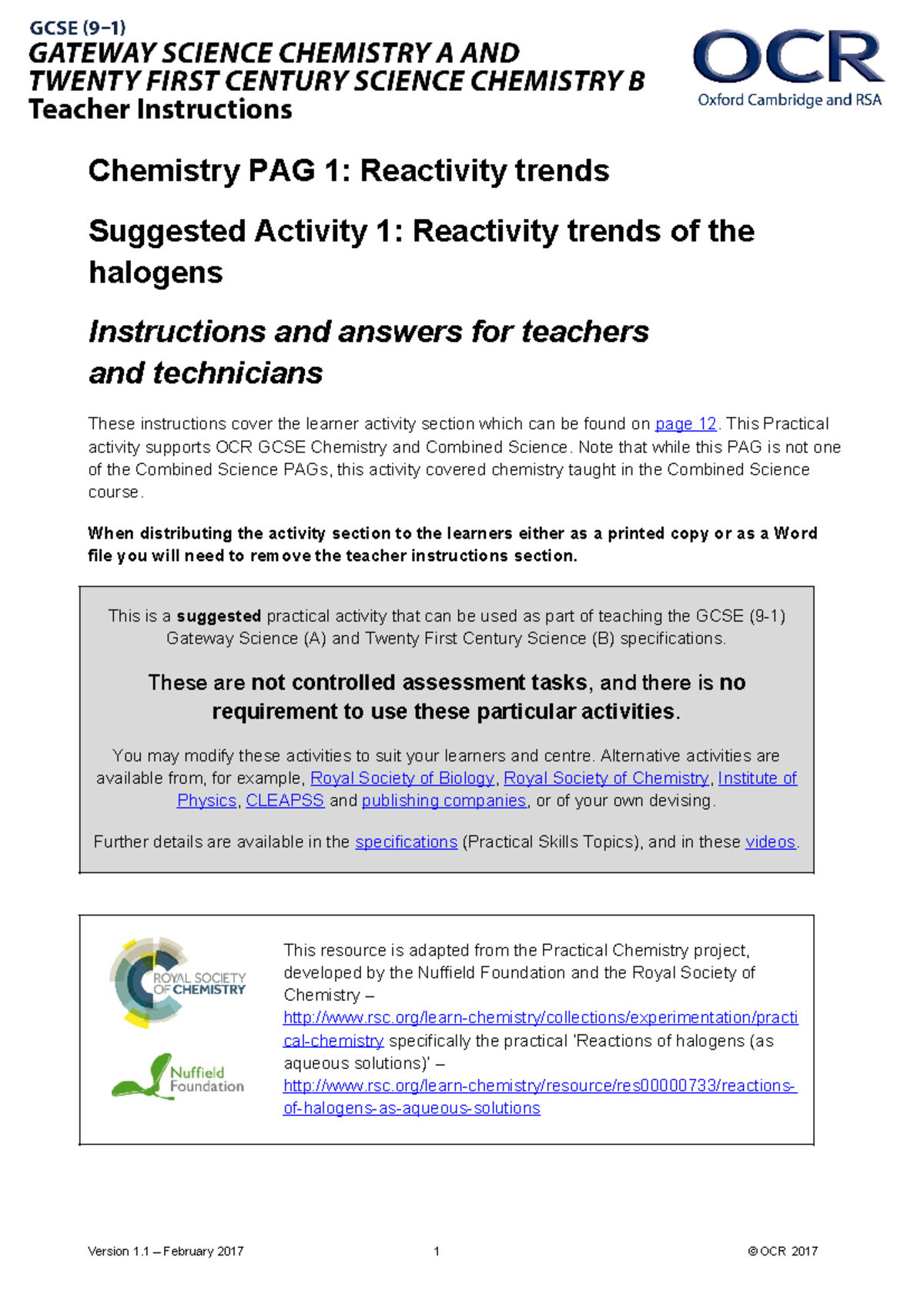 360166 pag activity chemistry reactivity trends suggestion 1 ...