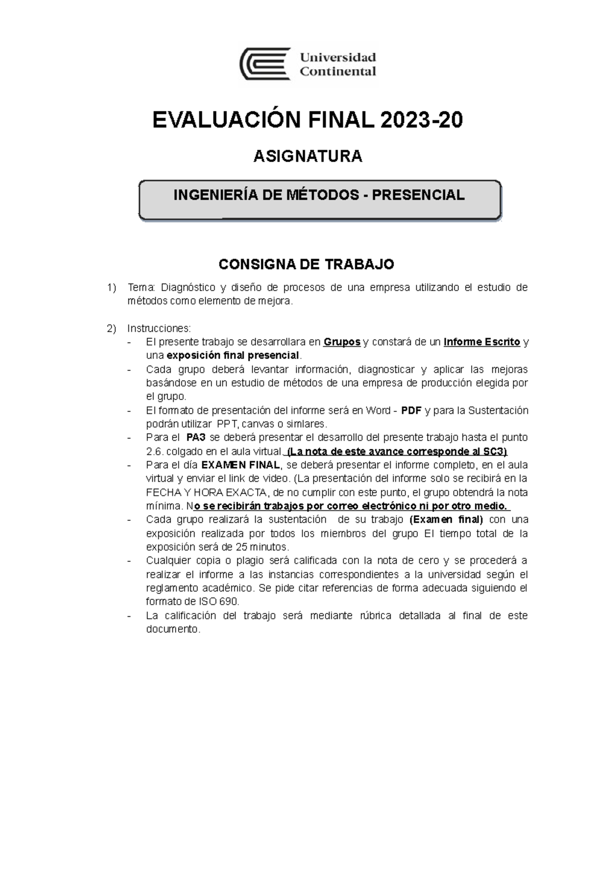 Consolidado 2 SC3 Y Evaluacón Final - EVALUACIÓN FINAL 2023- ASIGNATURA CONSIGNA DE TRABAJO 1 ...