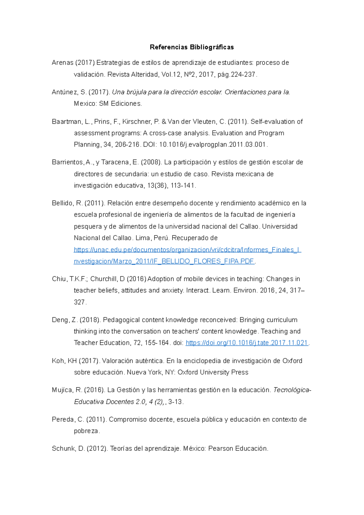 Referencias Bibliográficas (Recuperado automáticamente) - Referencias Bibliográficas Arenas ...