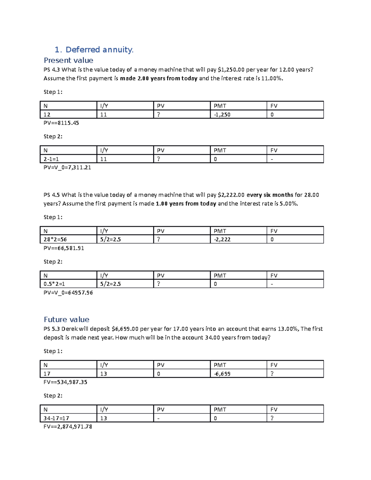 Note for Annuity and Perpetuity #3 - 1. Deferred annuity. Present value ...