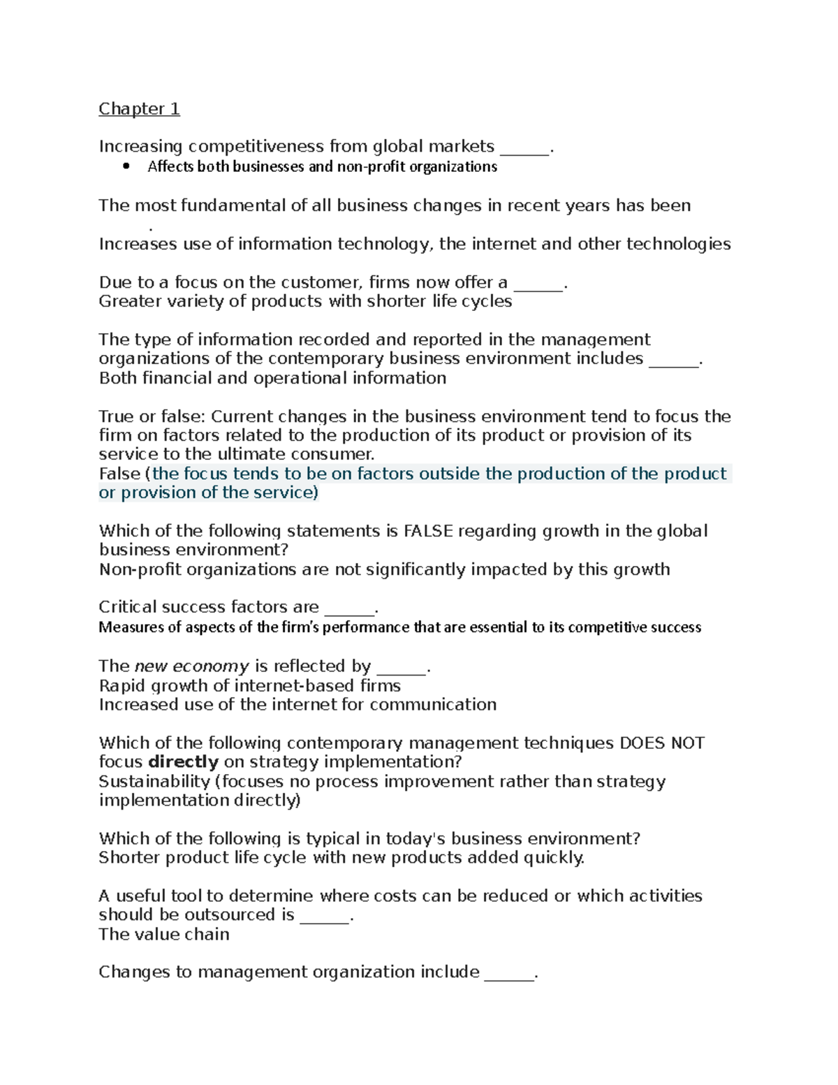 Multiple Questions SmartBook Chapter 1,2,3,4,5,9, - Chapter 1 ...