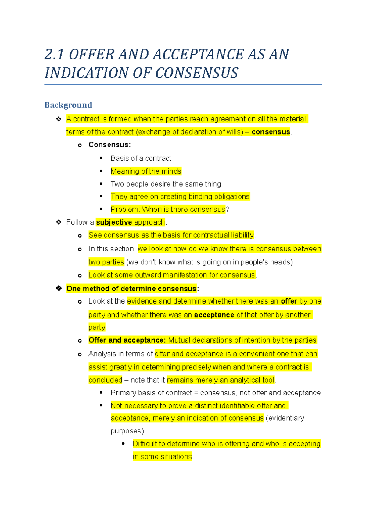 Copy of 2.1 Offer AND Acceptance AS AN Indication OF Consensus - 2 ...
