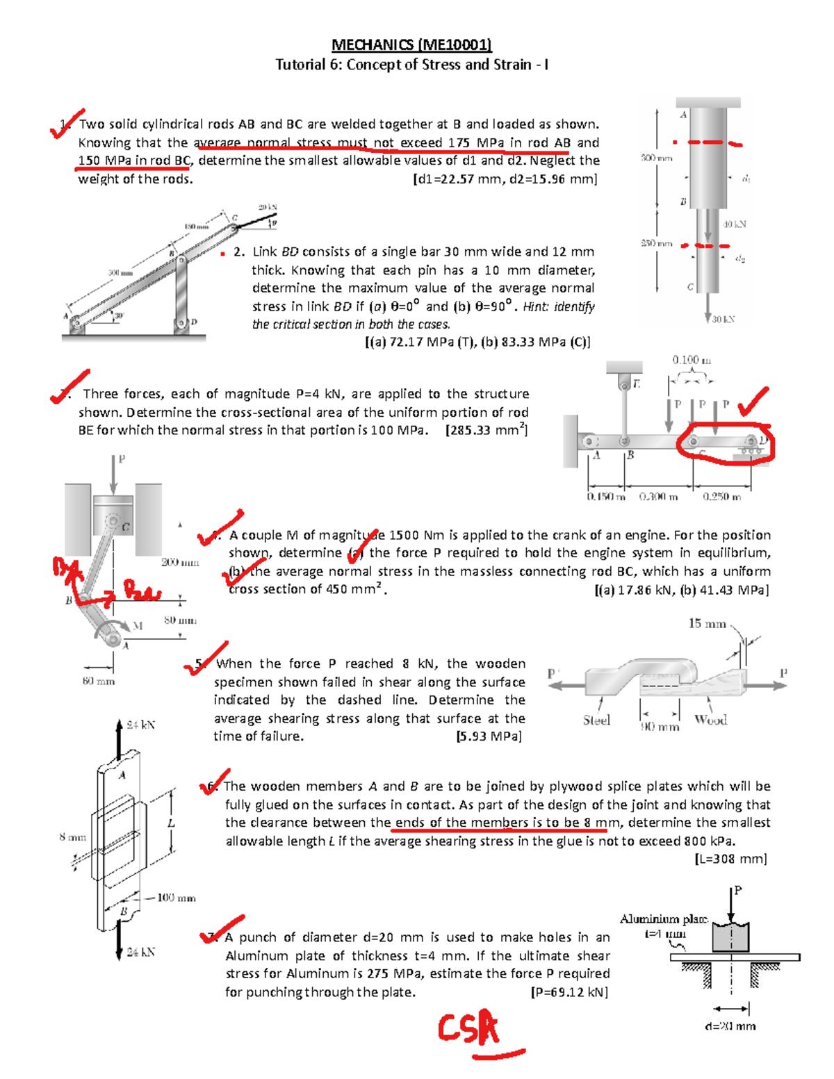 Bem Tutorial 6 Practice Material Of Basic Engineering Mechanics
