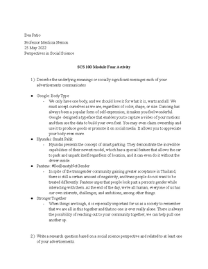 SCS 100 Module Four Activity Template - SCS 100 - SNHU - Studocu