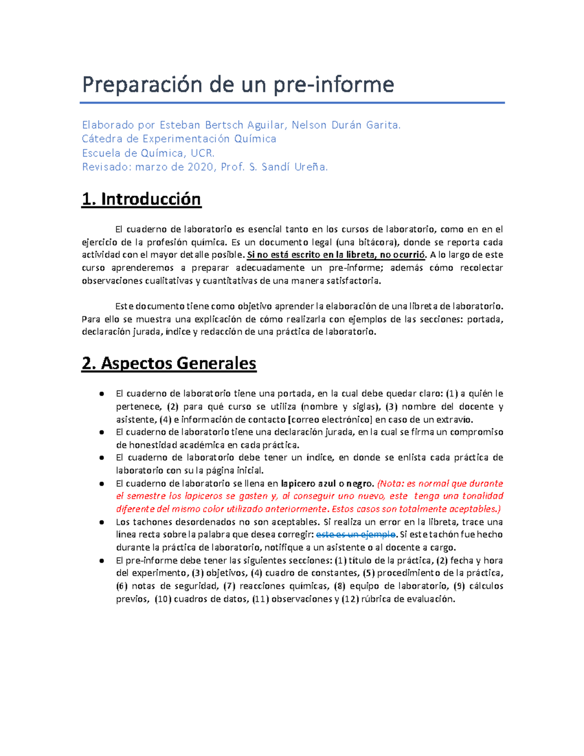 Preparación del Pre-reporte - Preparación de un pre-informe Elaborado ...