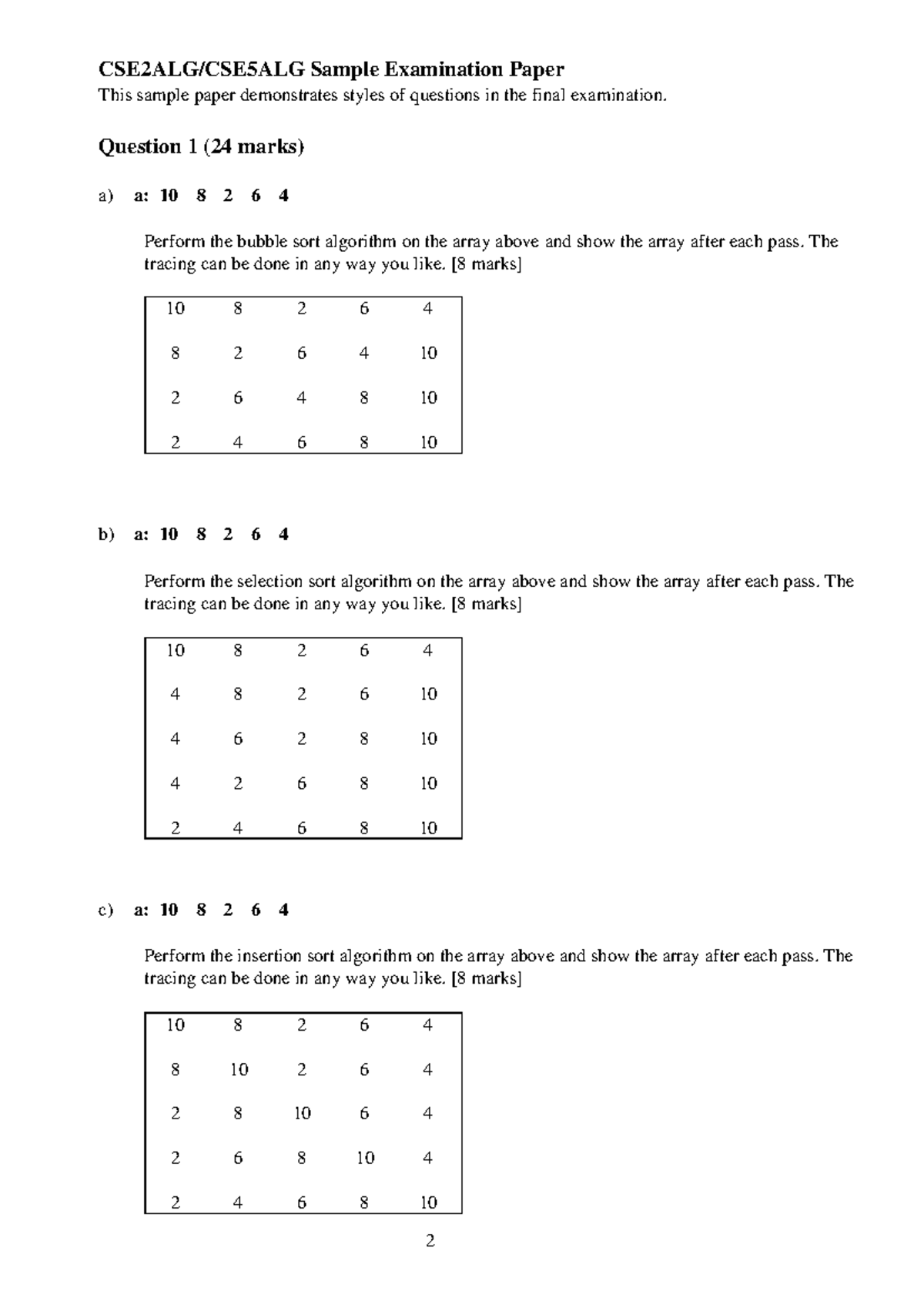 Sample Exam Questions - I T EXAM - Studocu
