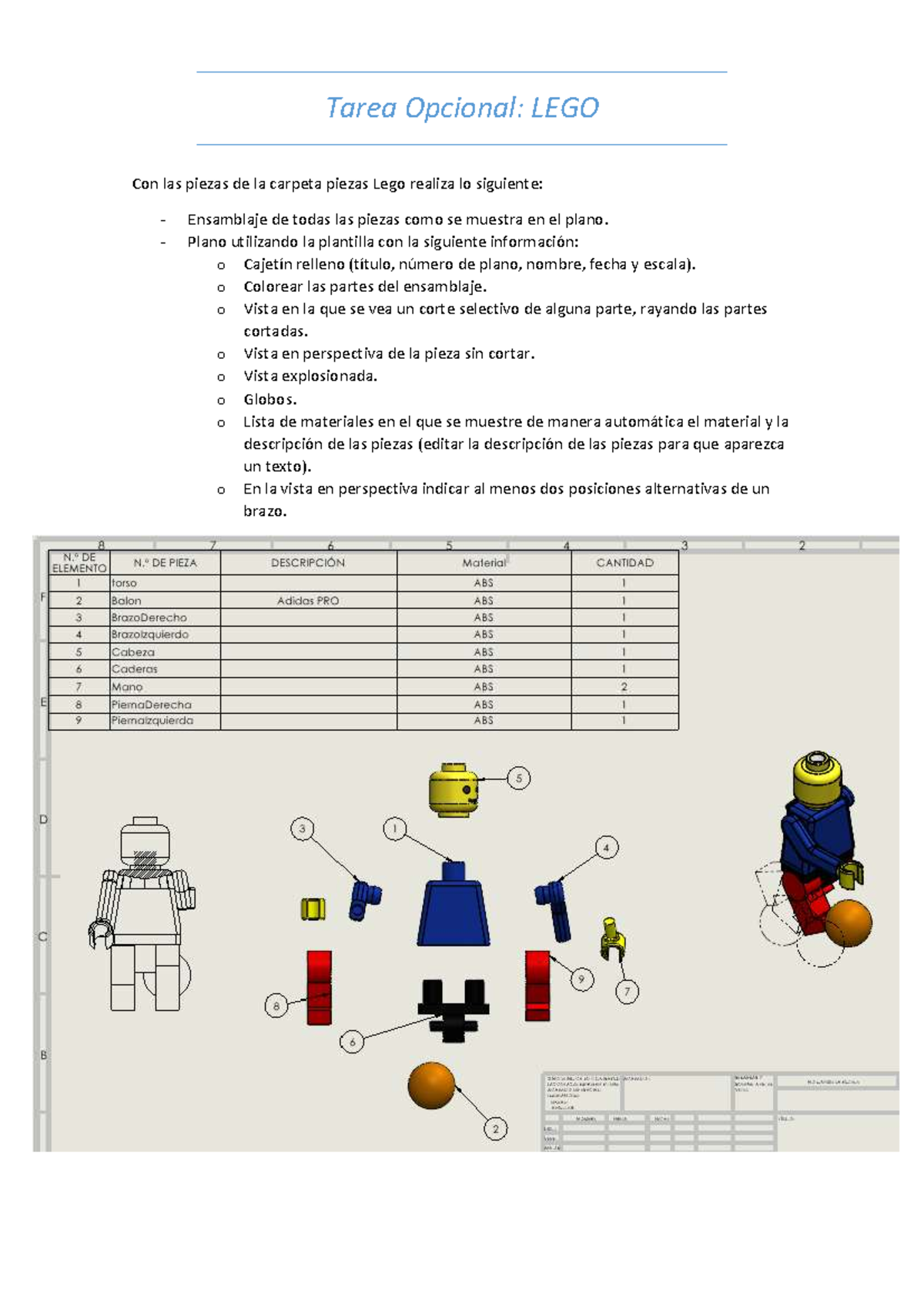 Plano del ensamblaje de un lego - Tarea Opcional: LEGO Con las piezas ...