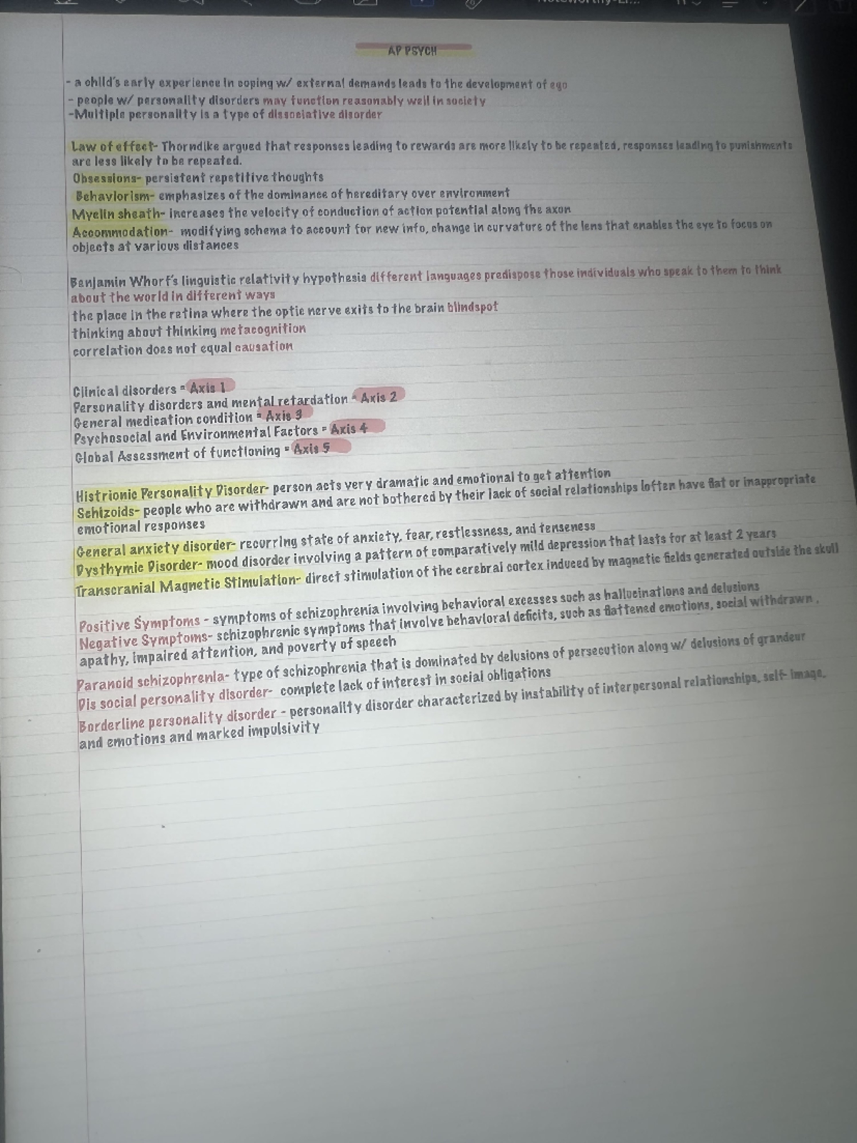 2022-08-24 23-43 1 - AP Psychology terms - PSY110 - Studocu