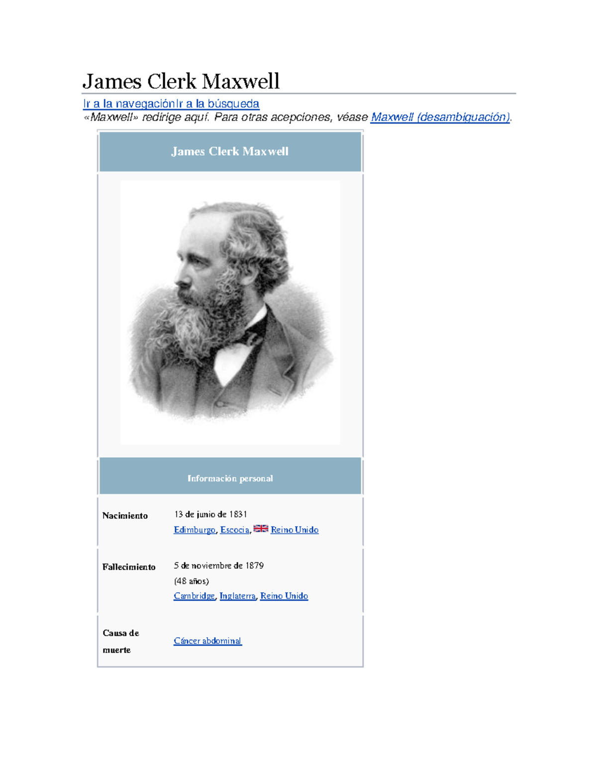 James Clerk Maxwell - una pequeña guia de estudio para aprender mas ...