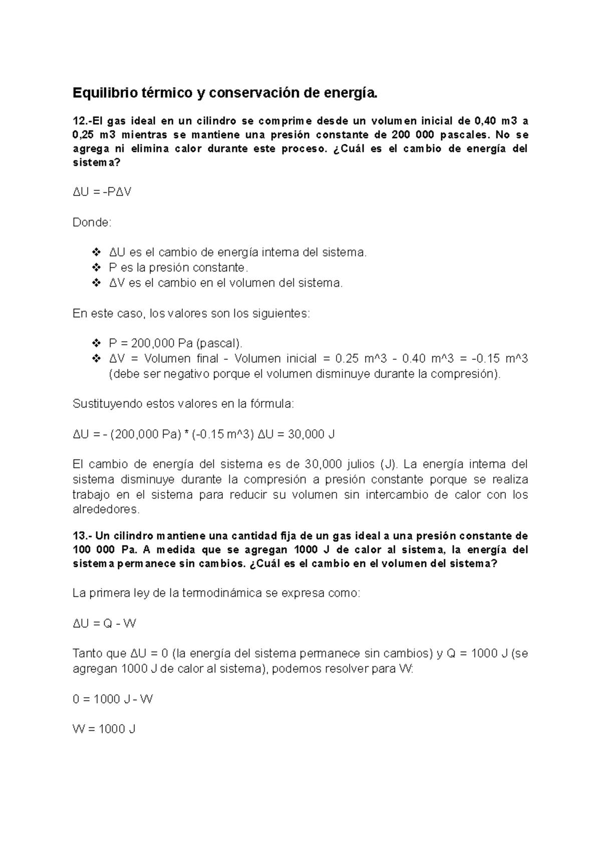 Equilibrio térmico y conservación de energía - 12.-El gas ideal en un ...