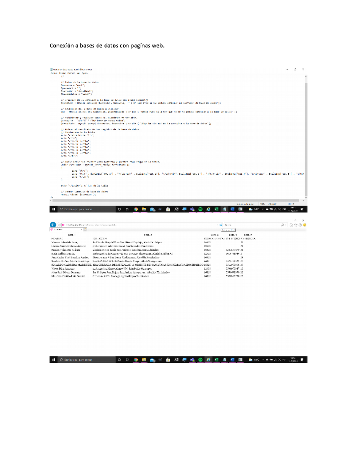 Conexión a bases de datos con paginas web - Fundamentos de programación ...