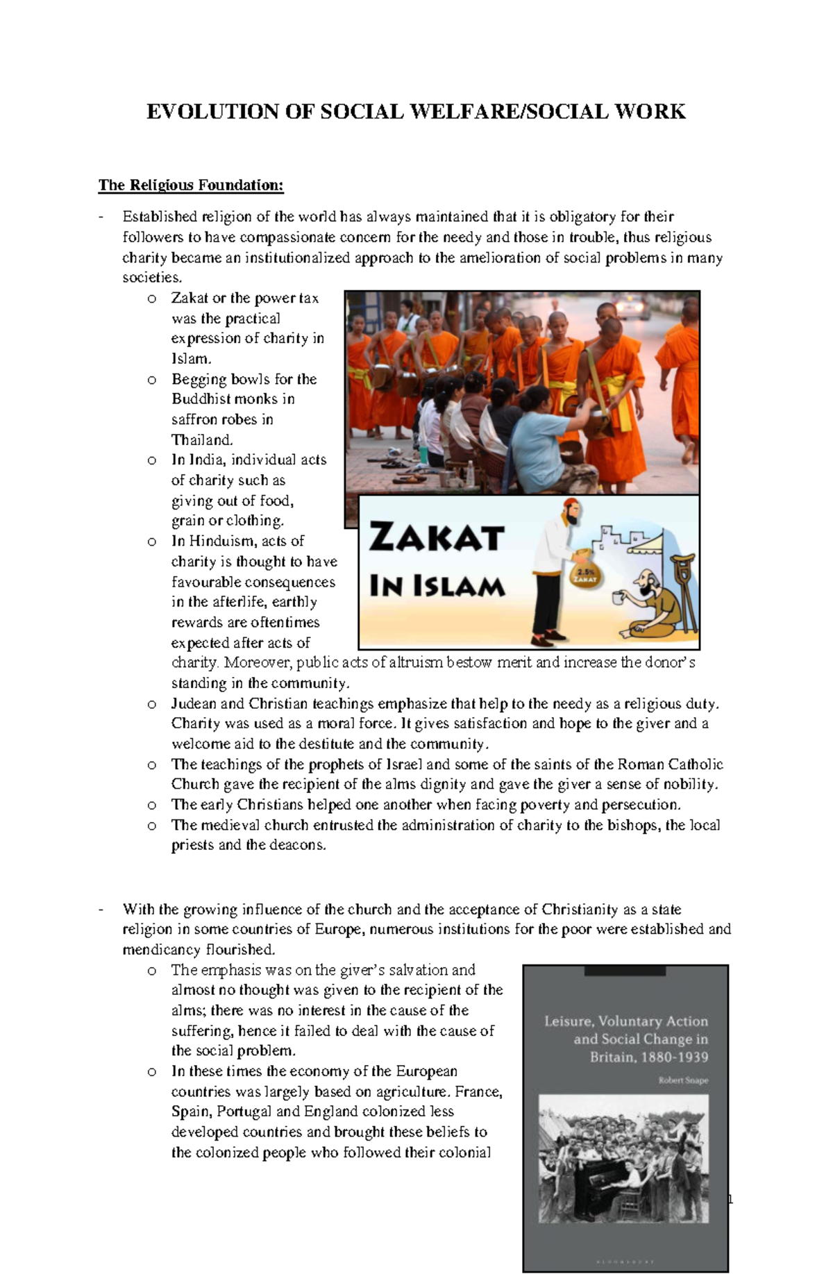 Evolution OF Social Welfare - EVOLUTION OF SOCIAL WELFARE/SOCIAL WORK ...