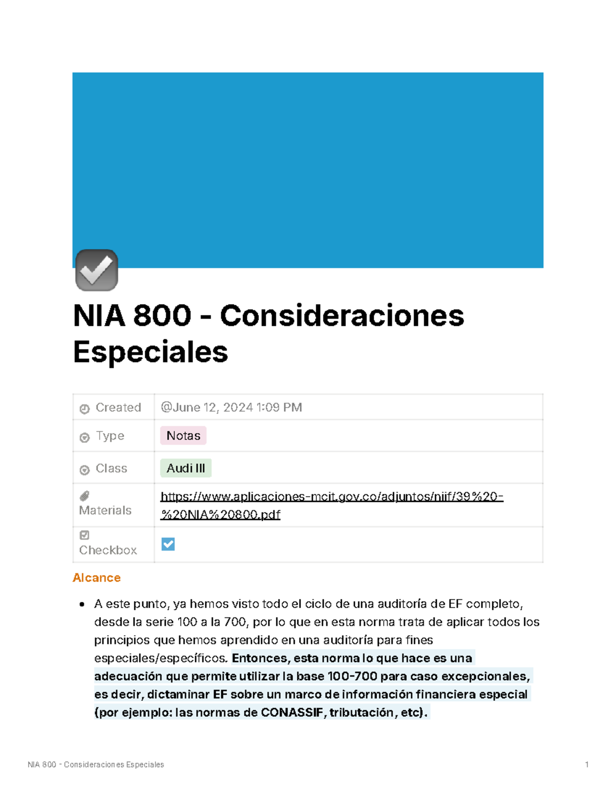 NIA 800 - Consideraciones Especiales - ☑ NIA 800 - Consideraciones ...