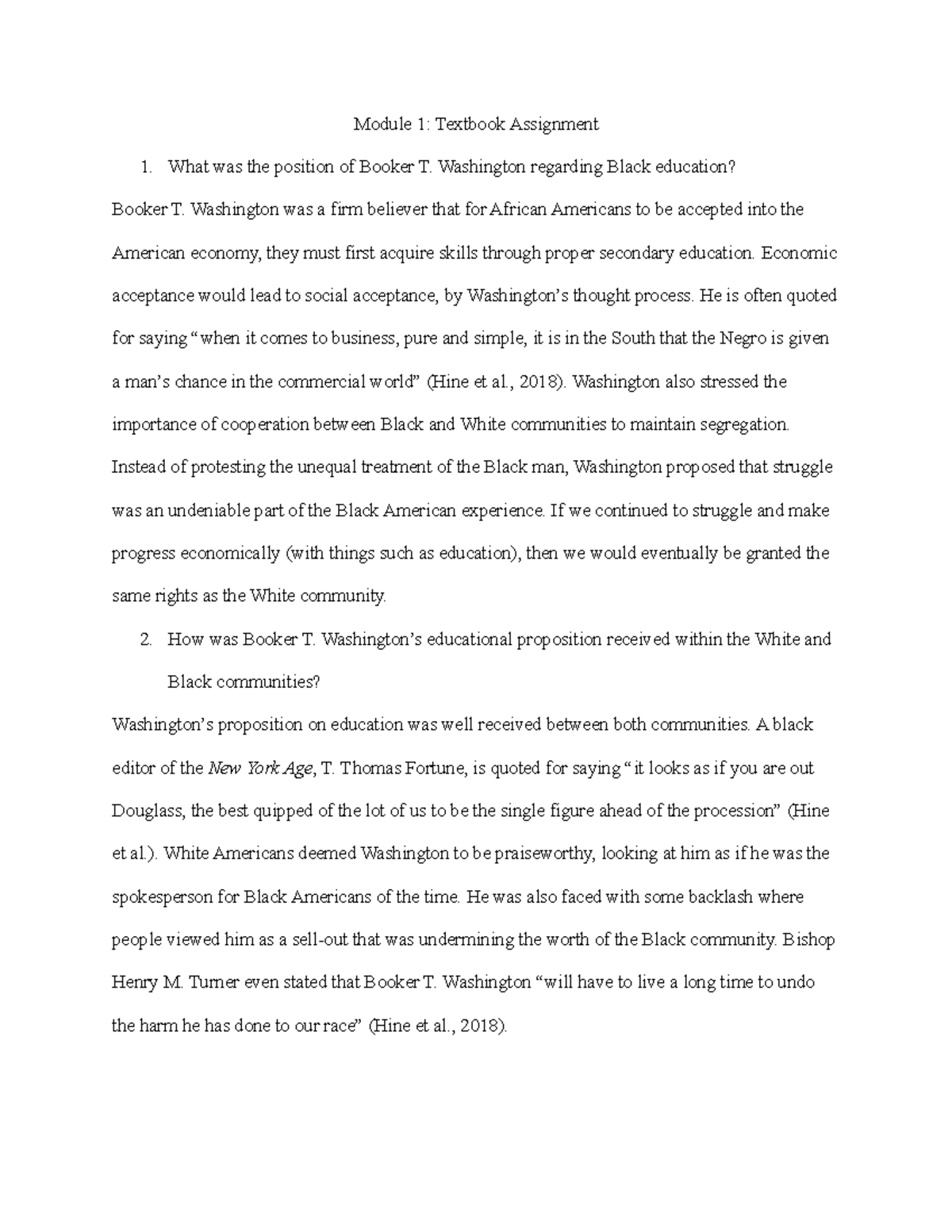 Module 1 Textbook Assignment - Module 1: Textbook Assignment What was ...