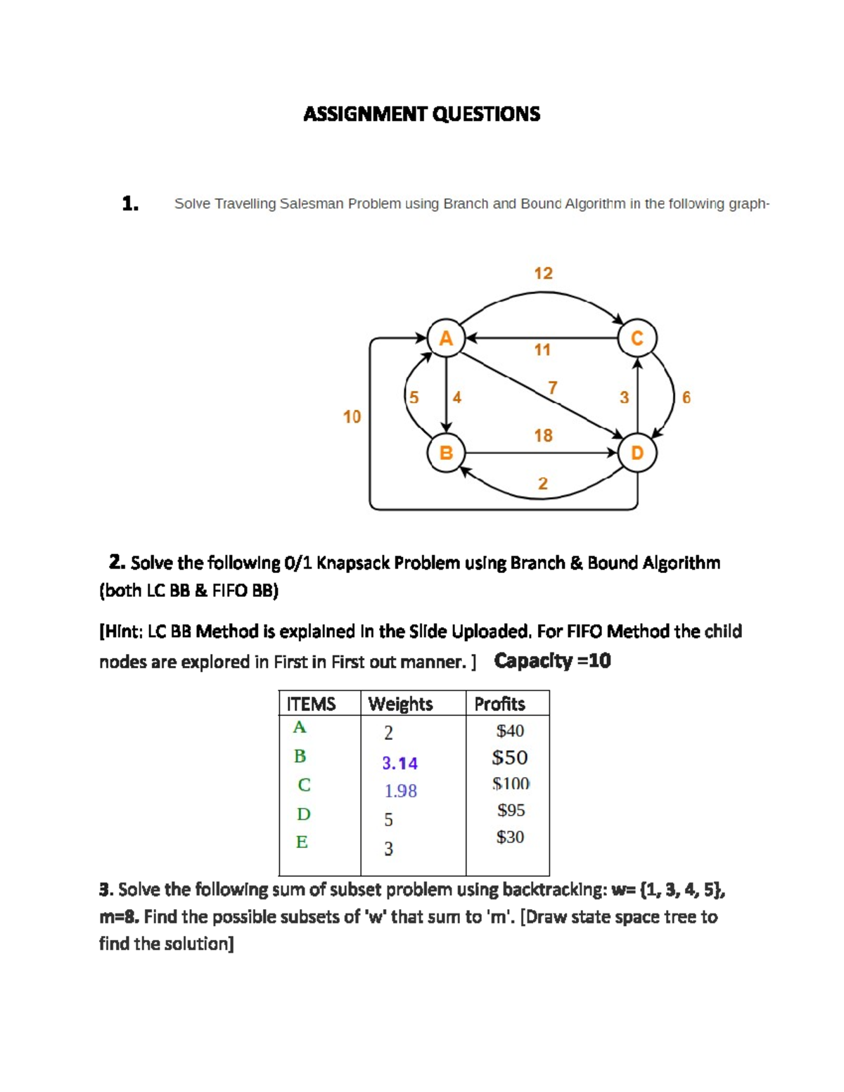 Assignment questions - nil - Computer Science - Studocu