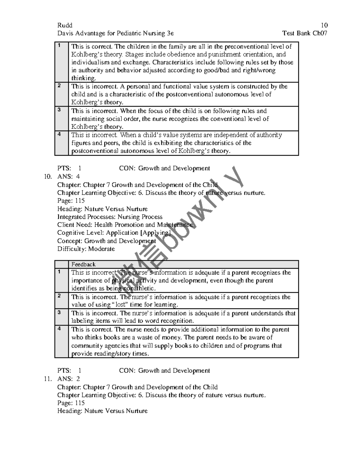 Test bank pediatric nursing critical components of nursing care 3rd ...