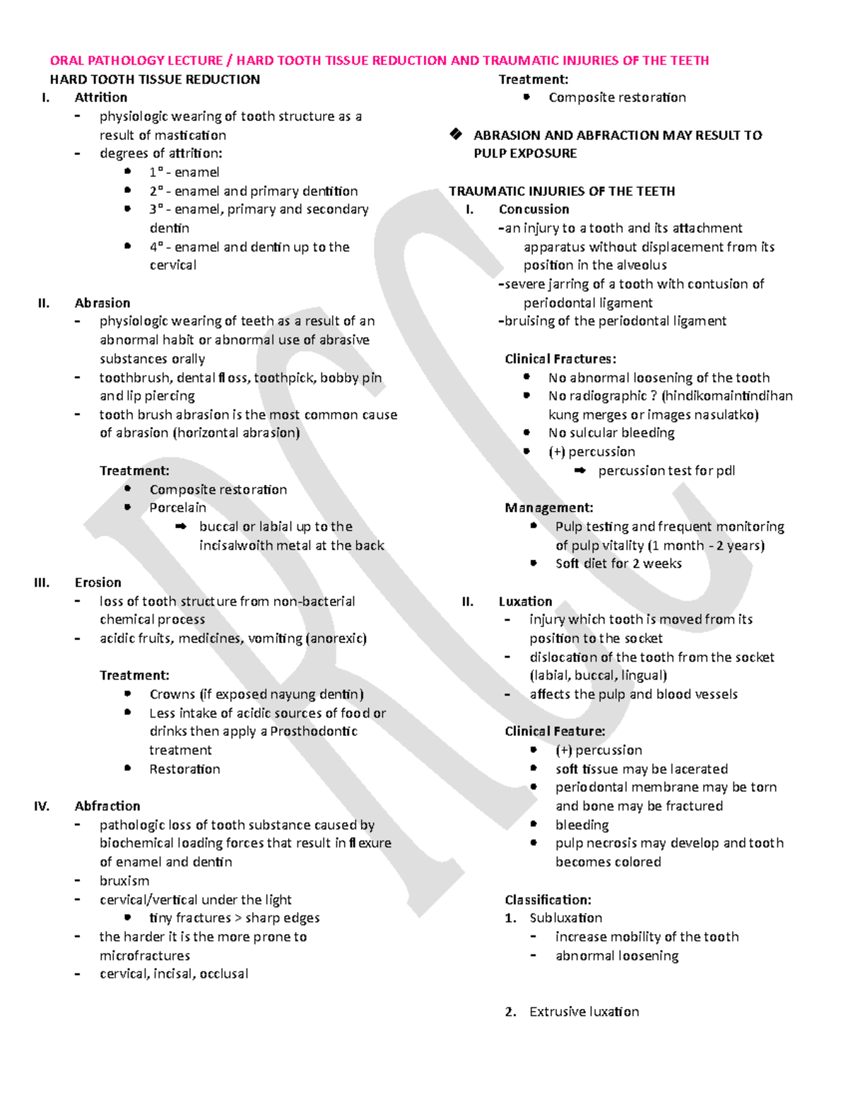 Oral Pathology - Hard tooth tissue reduction - ORAL PATHOLOGY LECTURE ...