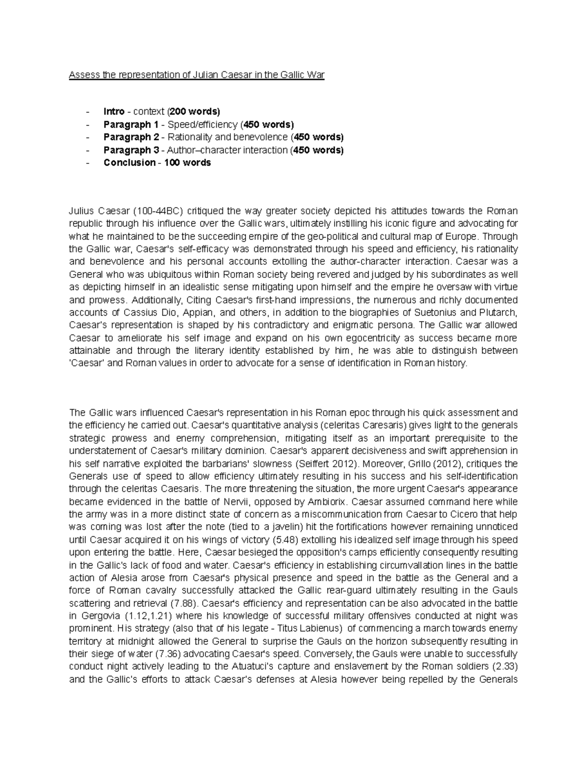 History assignment Term 2 Draft 1 - Assess the representation of Julian ...