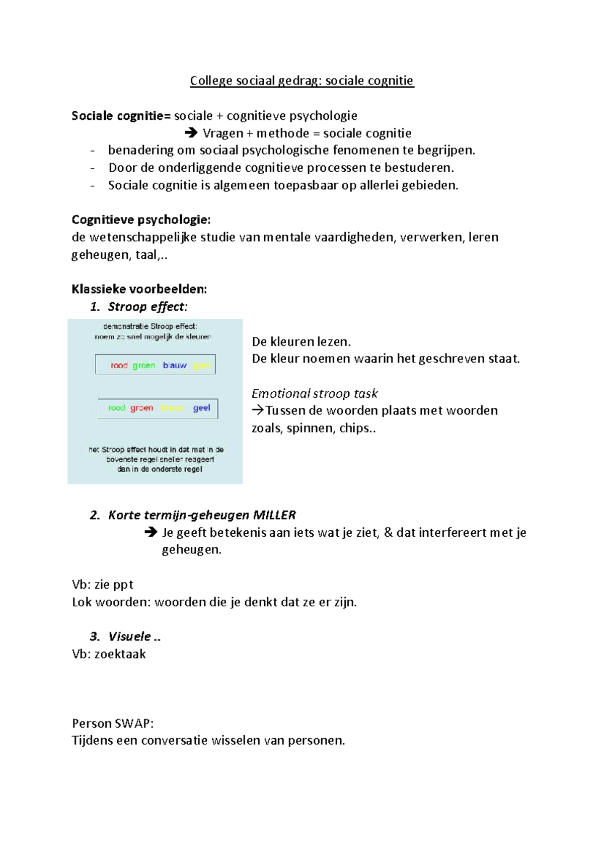 College sociaal gedrag sociale cognitie - College sociaal gedrag ...