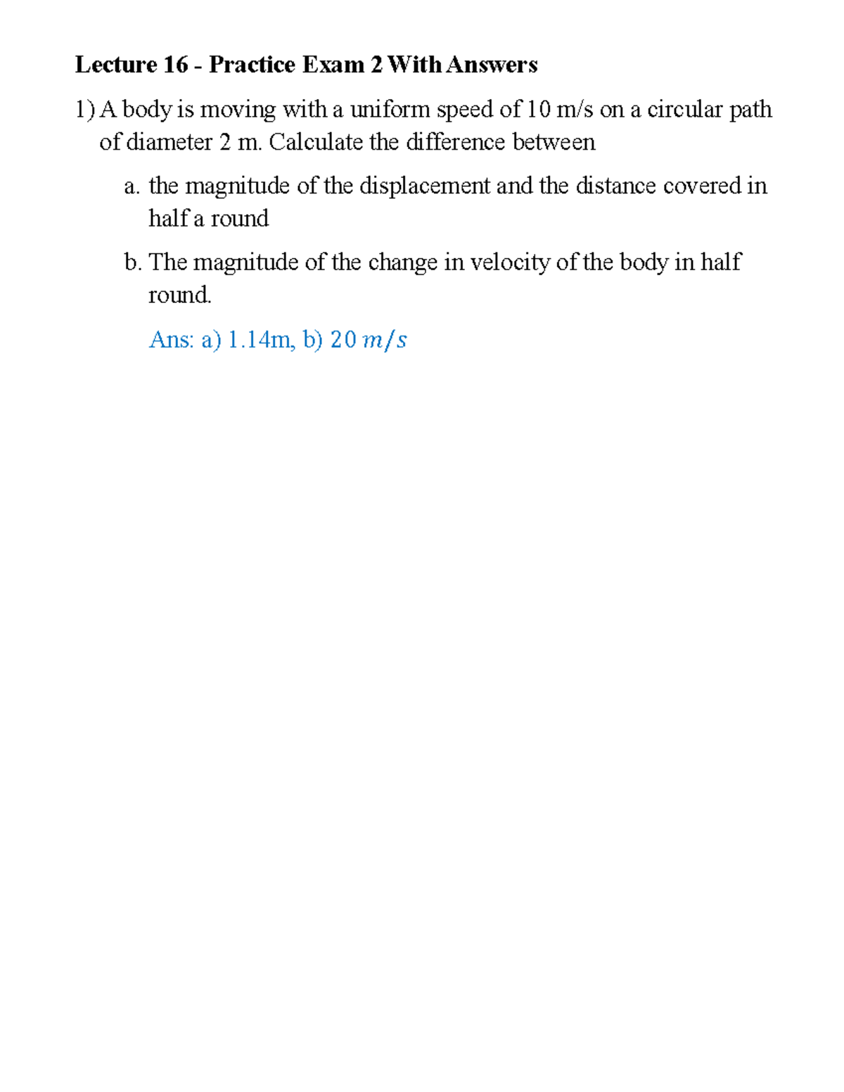 Exam 2 Practice w ans - Lecture 16 - Practice Exam 2 With Answers A ...