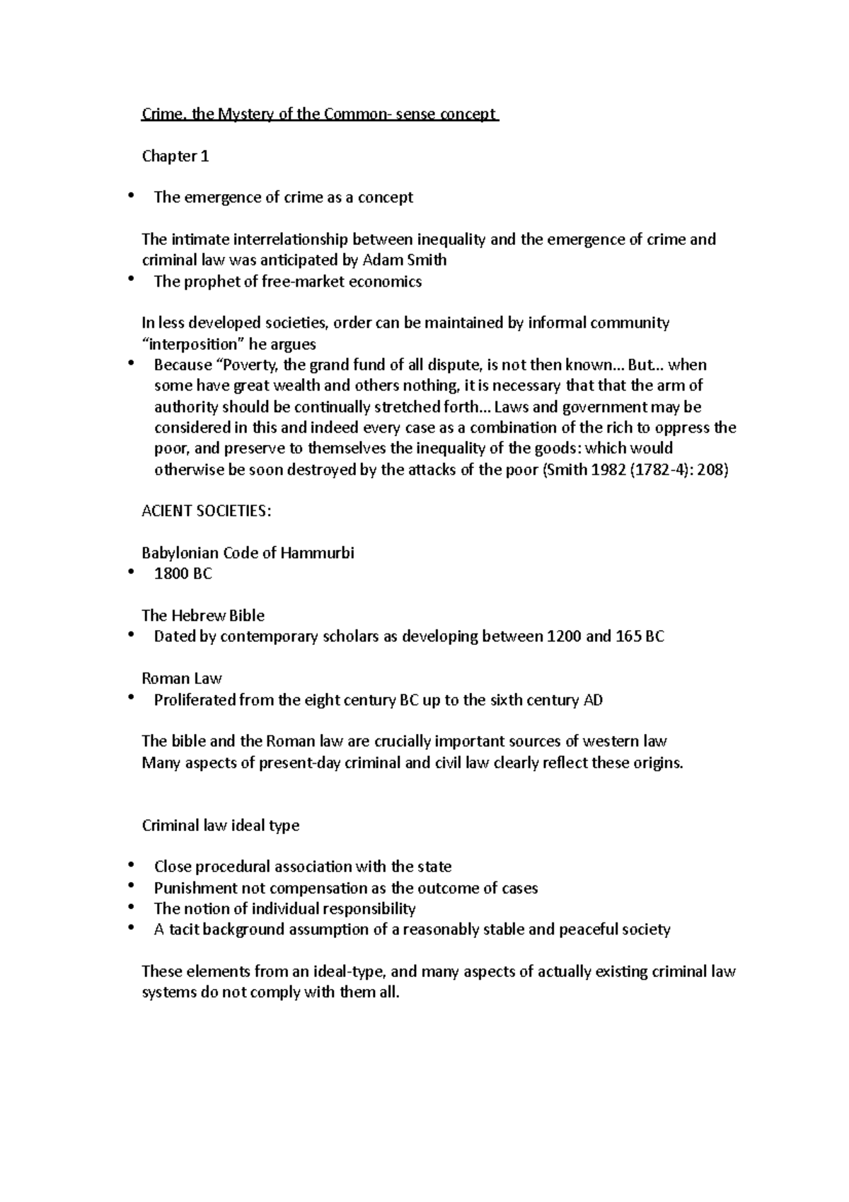 what is crime lecture notes - Crime, the Mystery of the Common- sense ...