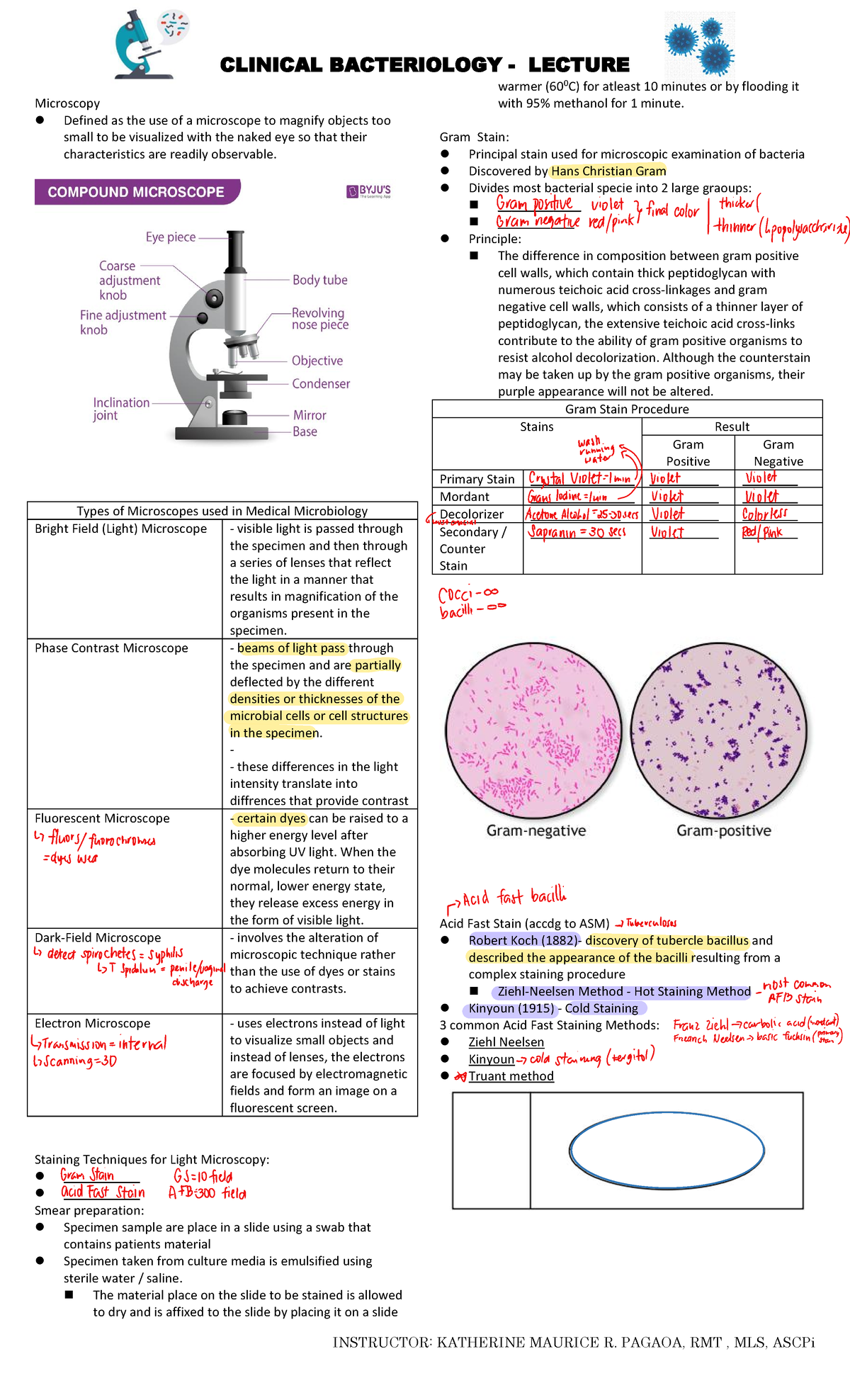 Lesson-4-Microscopy - microscopy - CLINICAL BACTERIOLOGY - LECTURE ...