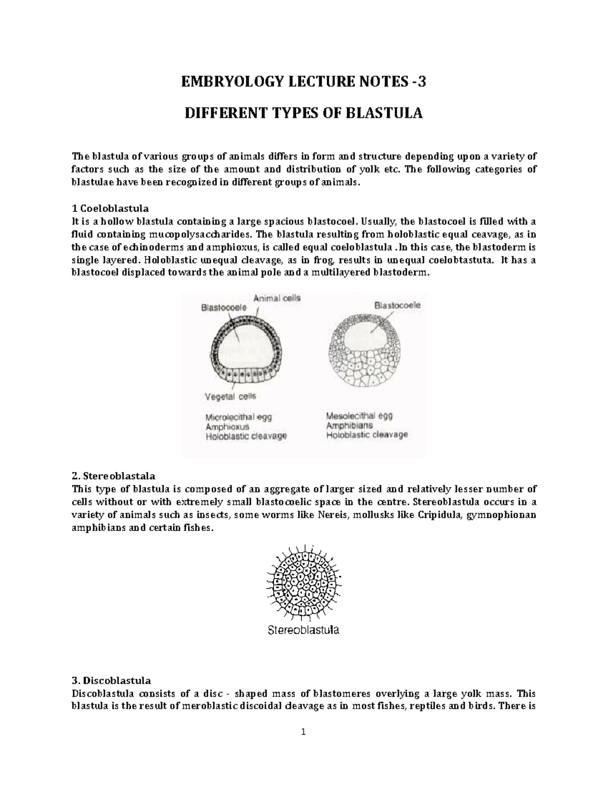 9688C5C416778541390 - 1 EMBRYOLOGY LECTURE NOTES - DIFFERENT TYPES OF ...