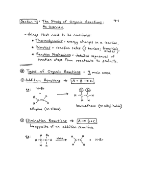 Organic chem 1 - page 1 of chem equation work. - CHM 251 - Central ...