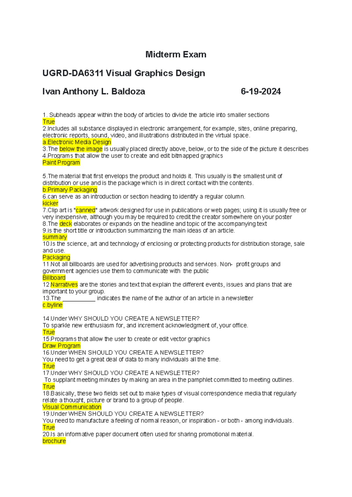 Midterm Exam Ugrd Da6311 Visual Graphics Design Midterm Exam Ugrd Da6311 Visual Graphics