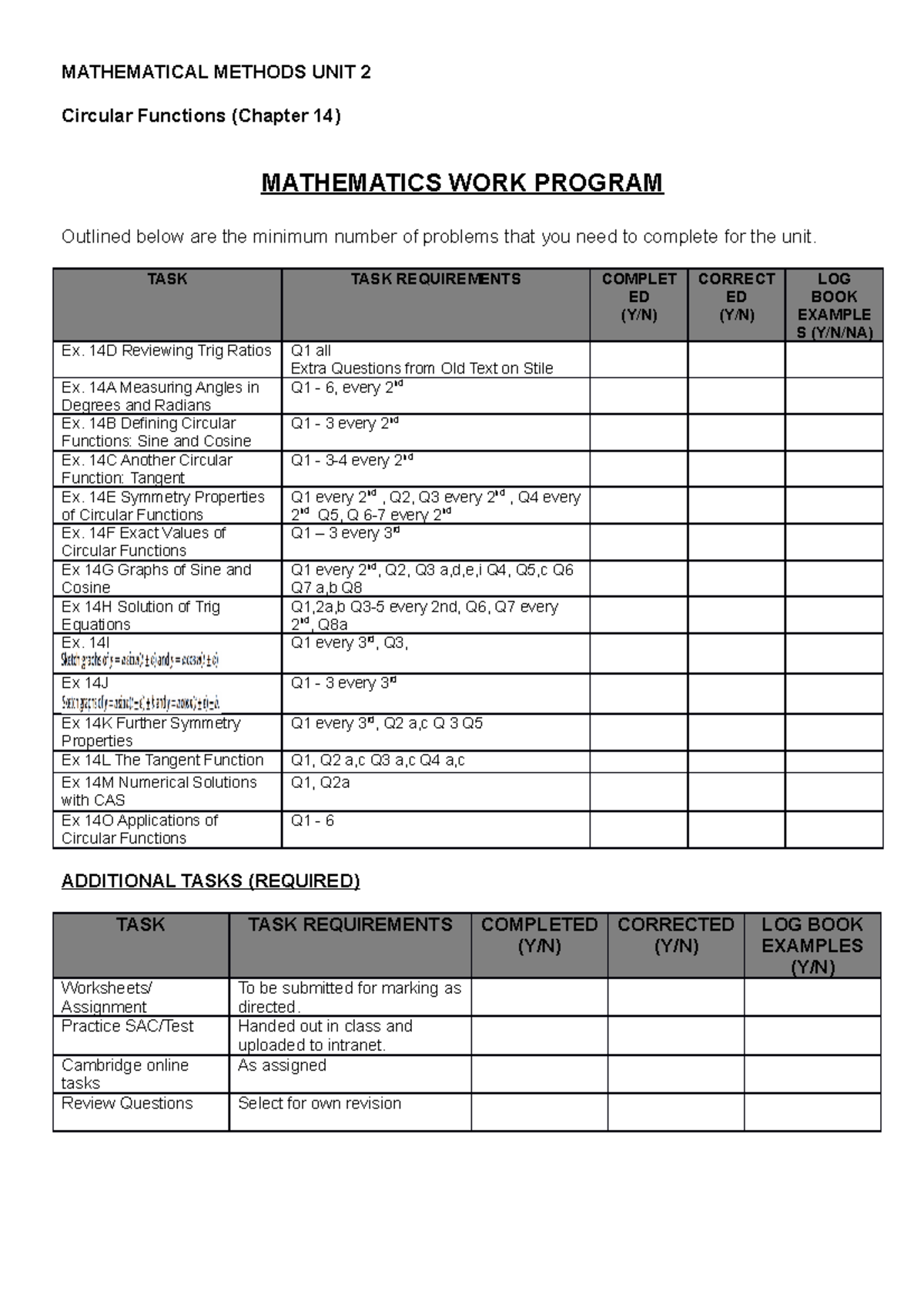11 MM Work Program Circular Functions Ch 14 2020 - MATHEMATICAL METHODS UNIT 2 Circular ...