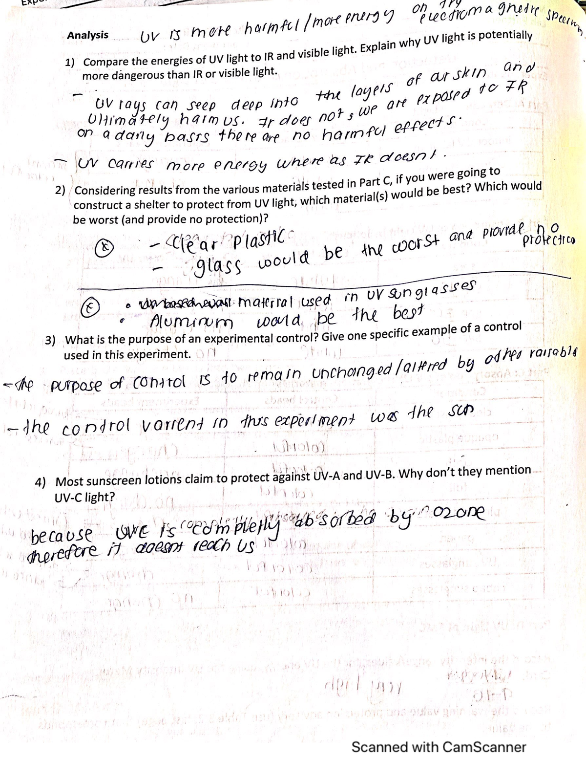 detection and absolution of UVL analysis - CHEM 9 - Studocu
