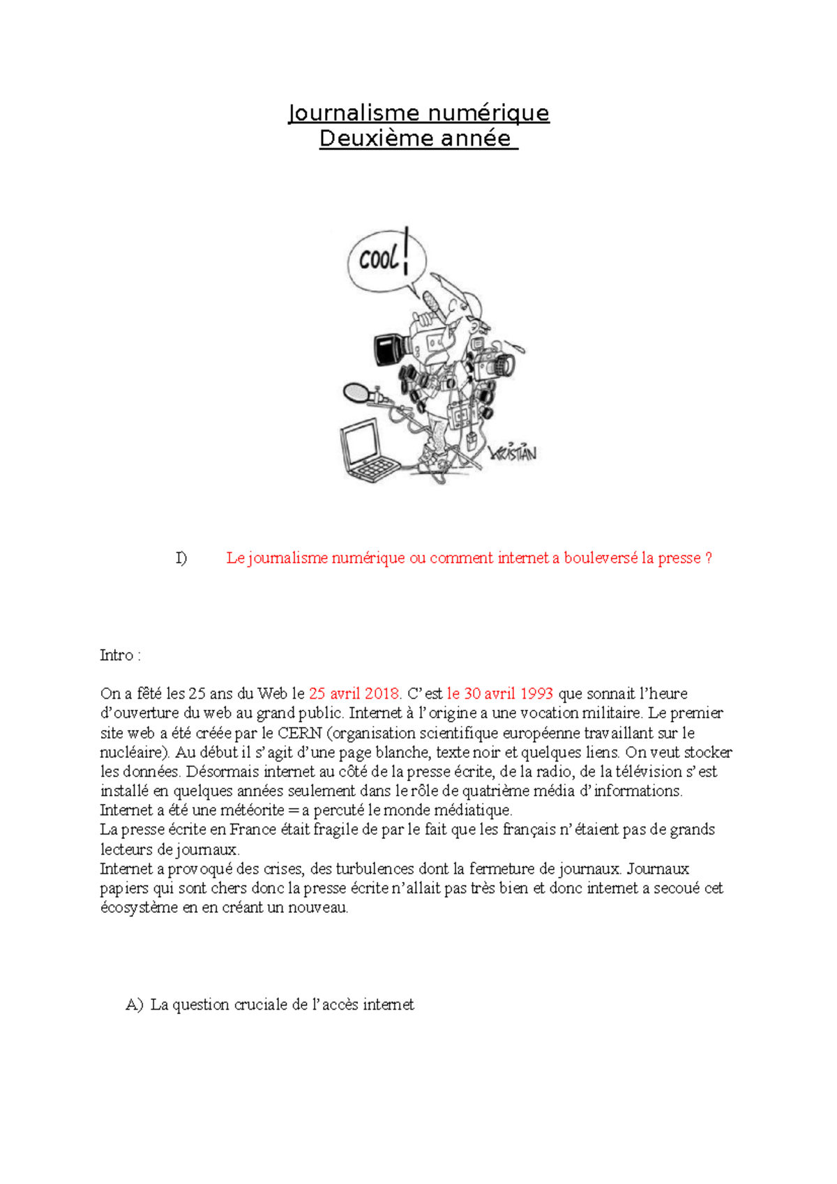 Journalisme-numérique notes de cours - Journalisme numérique Deuxième ...