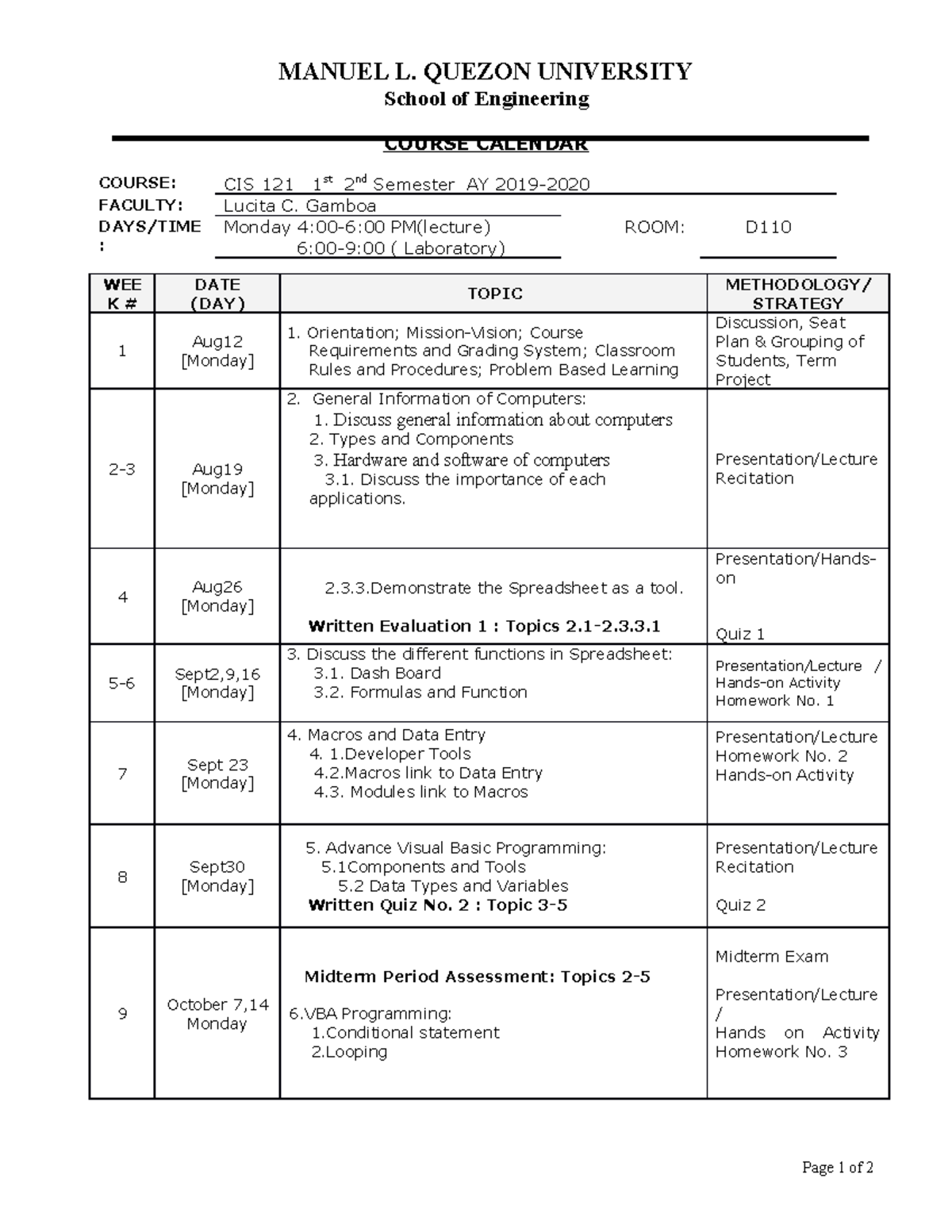 Course- Outline- Civil Software Application - MANUEL L. QUEZON ...