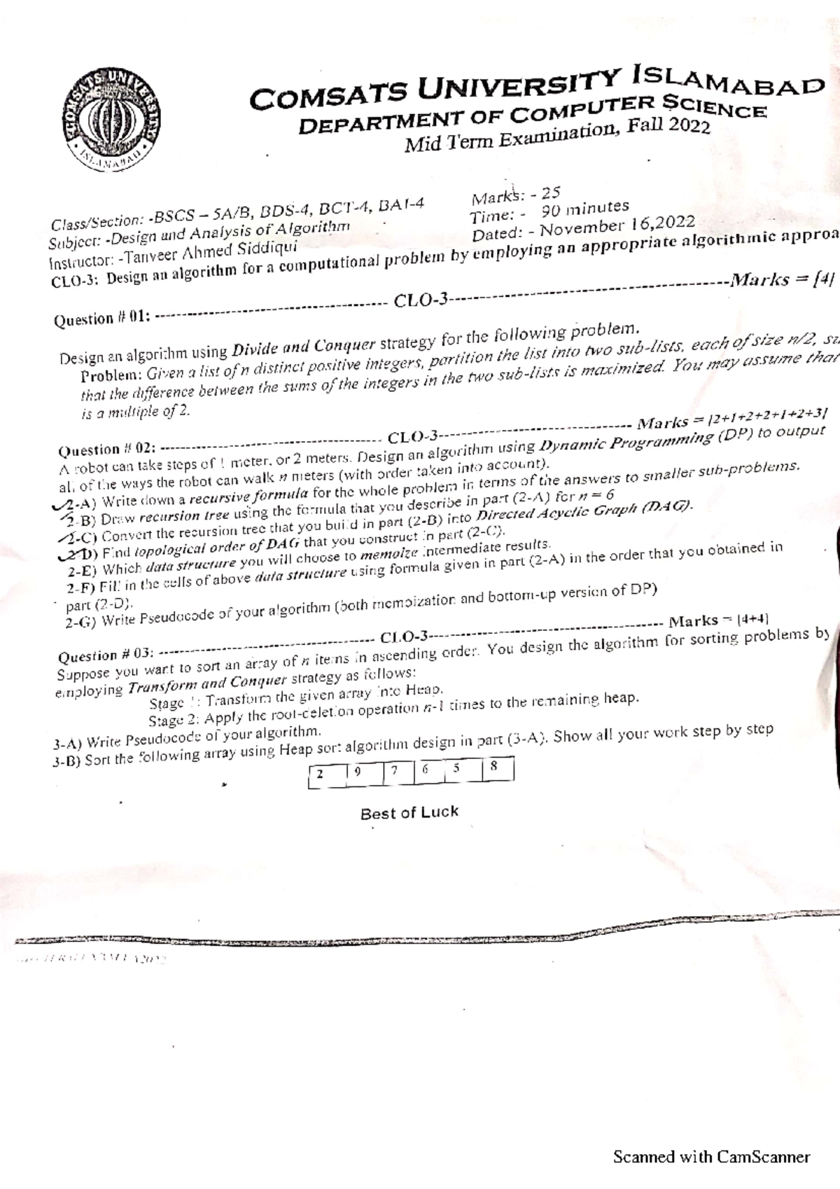 DAA mid Term - .... - Design and Analysis of Algorithms - Scanned with ...