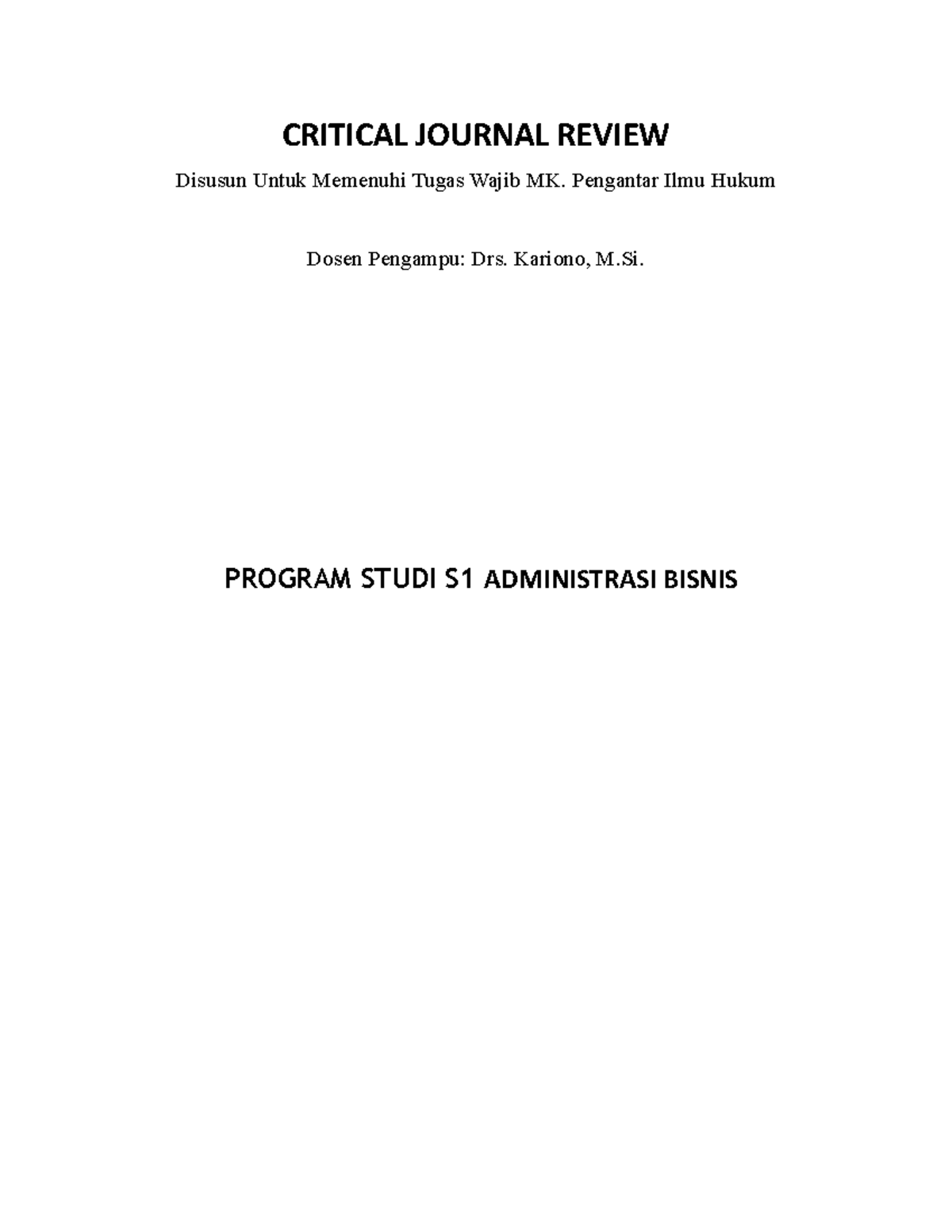 Critical Journal Review - CRITICAL JOURNAL REVIEW Disusun Untuk ...