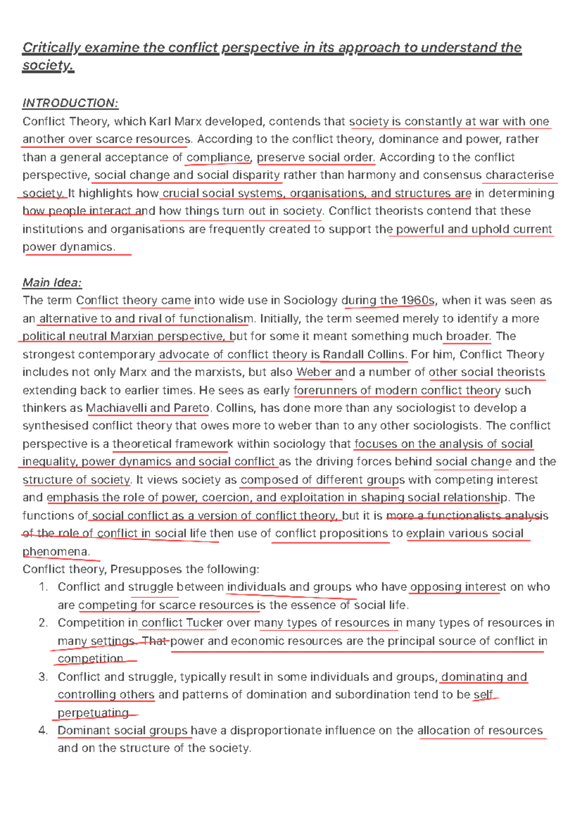 Critically examine the conflict perspective in its 240218 110154 - 1. 2 ...