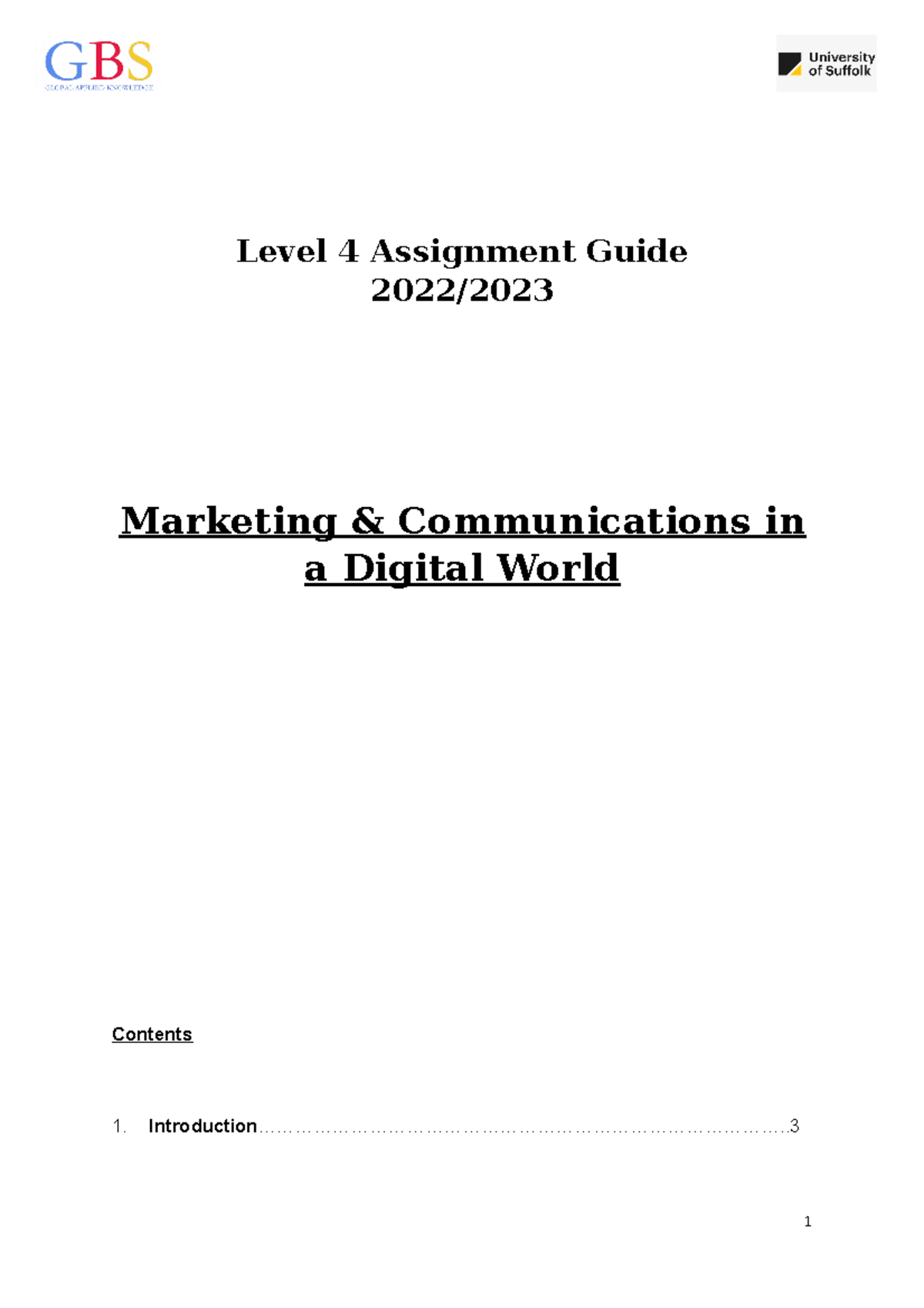 Assignment Guide Marketing Comms - Level 4 Assignment Guide 2022 ...