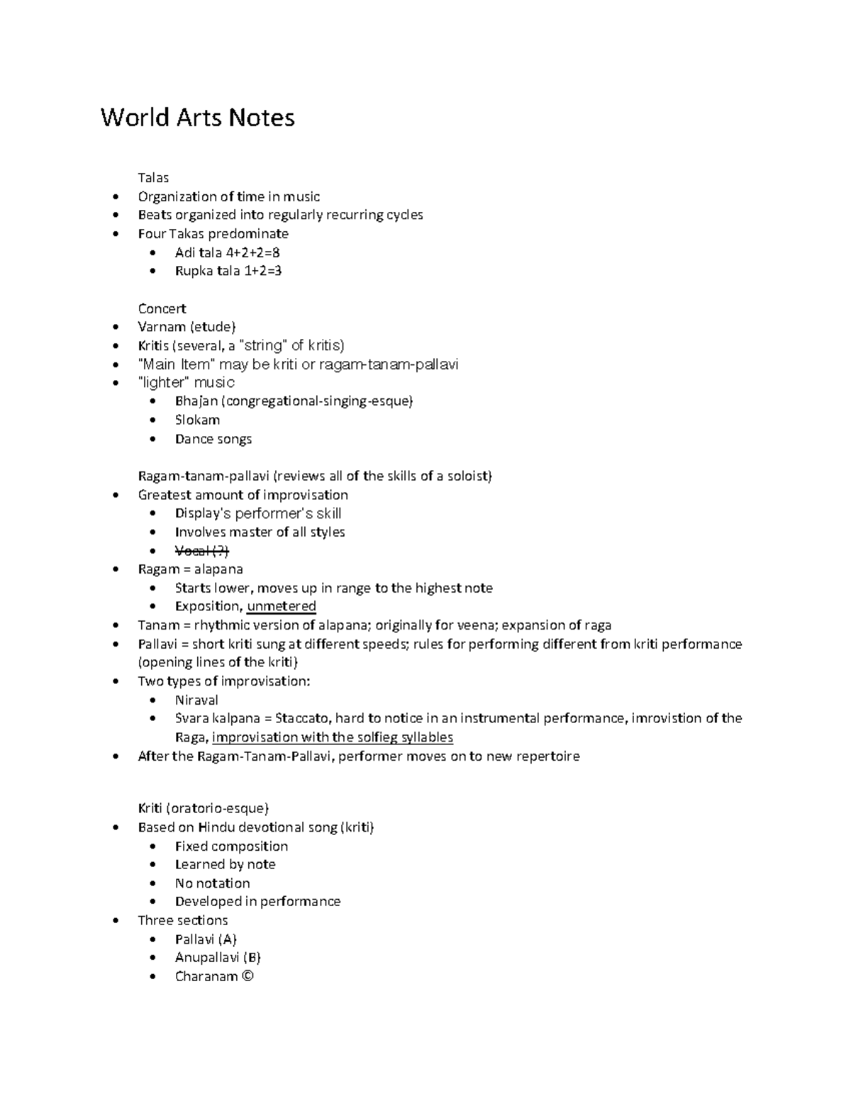 World Arts Notes - World Arts Notes Talas Organization of time in music ...