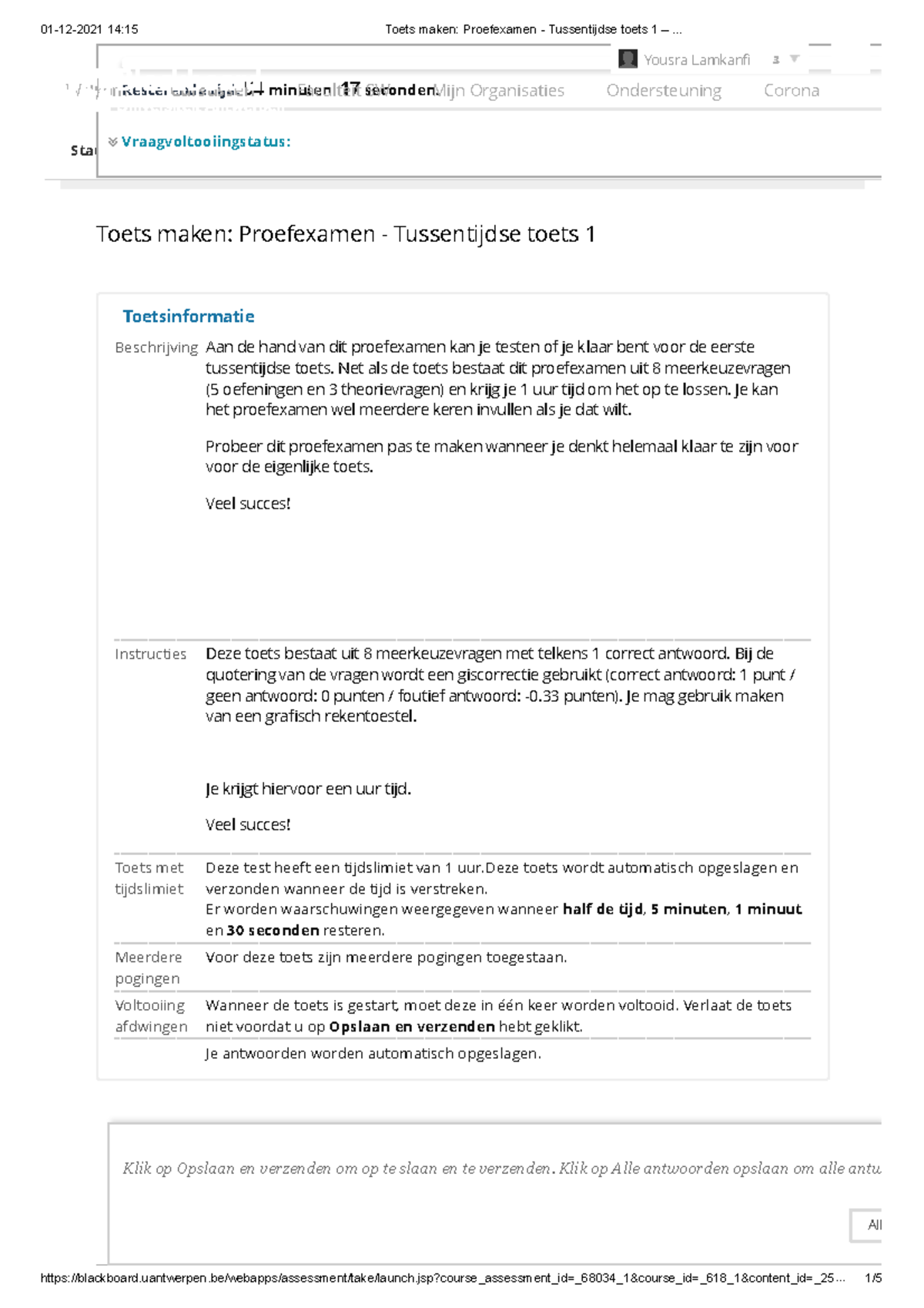 Toets maken Proefexamen - Tussentijdse toets 1 – - Er worden ...