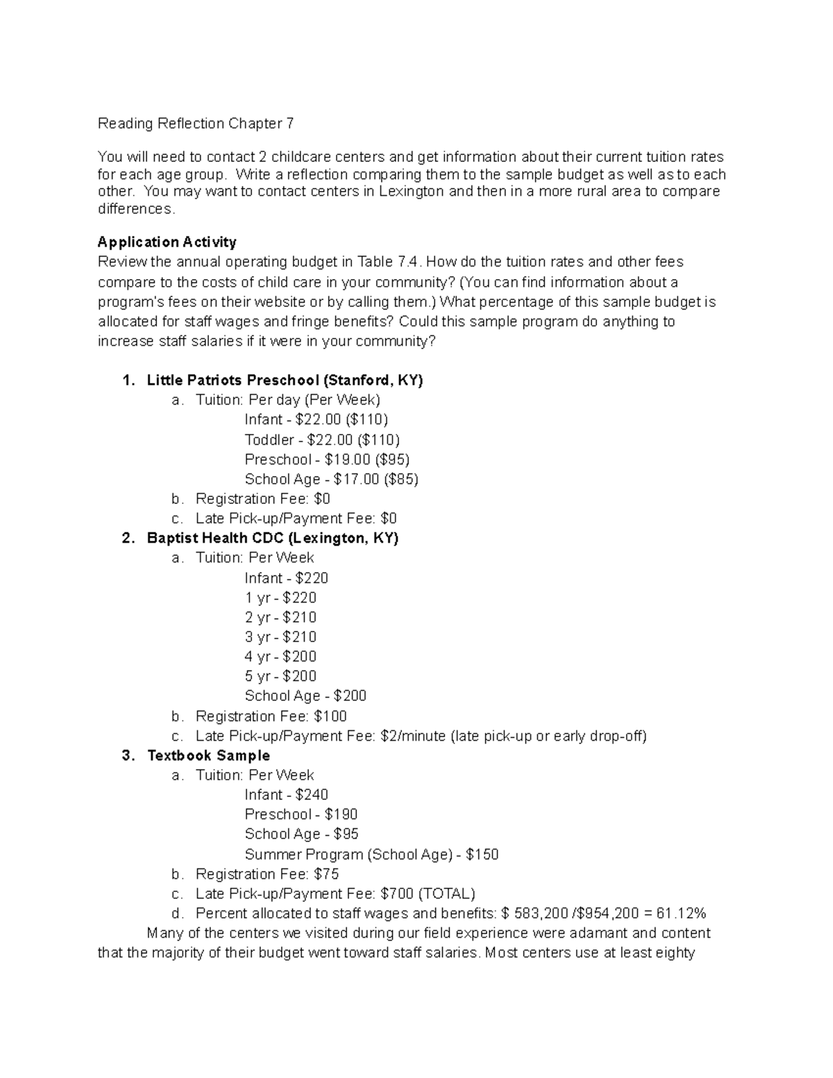 Reading Reflection 7 - Write a reflection comparing them to the sample ...