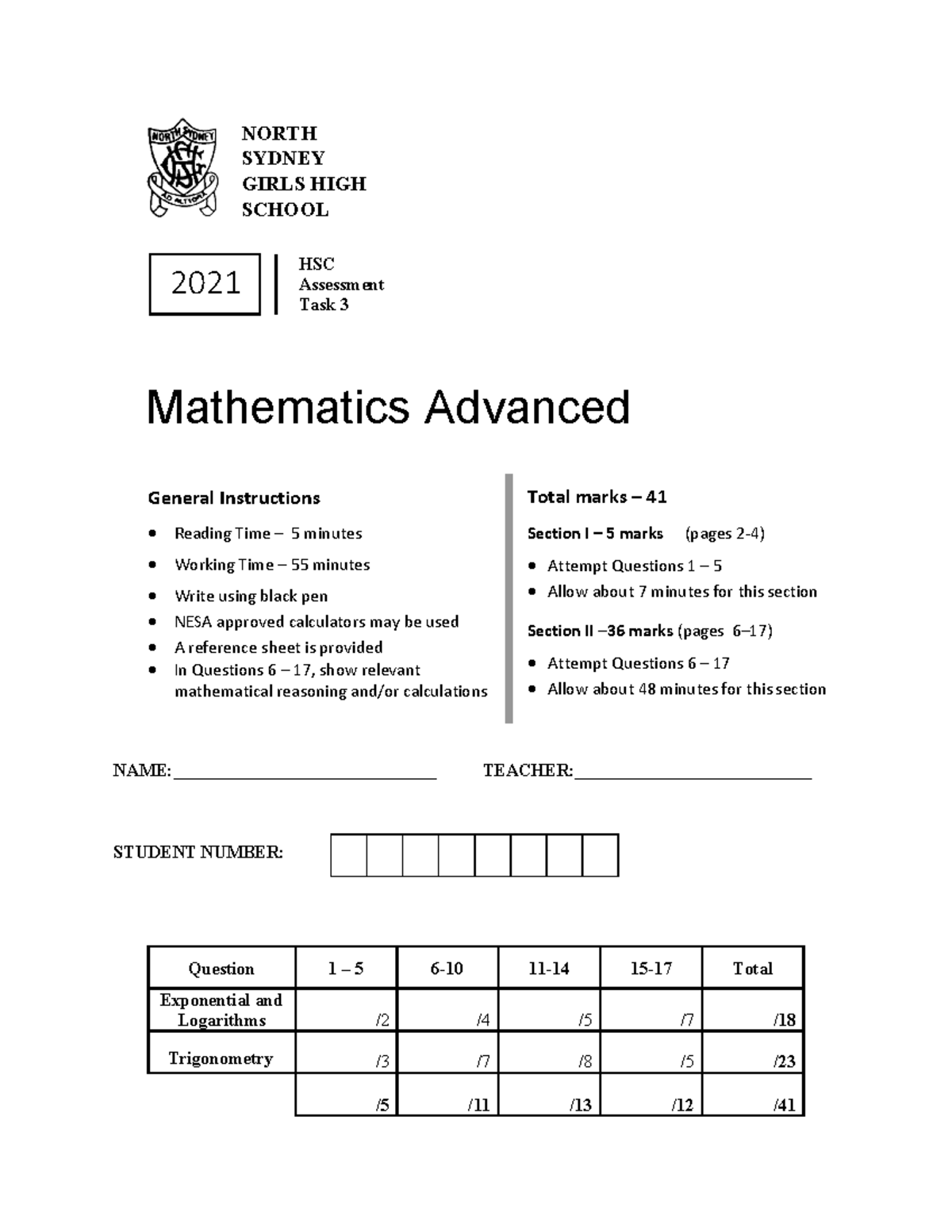 2 unit Past Papers\Task 3\ Nsghs HSC 2021 2U Task3 - NORTH SYDNEY GIRLS ...