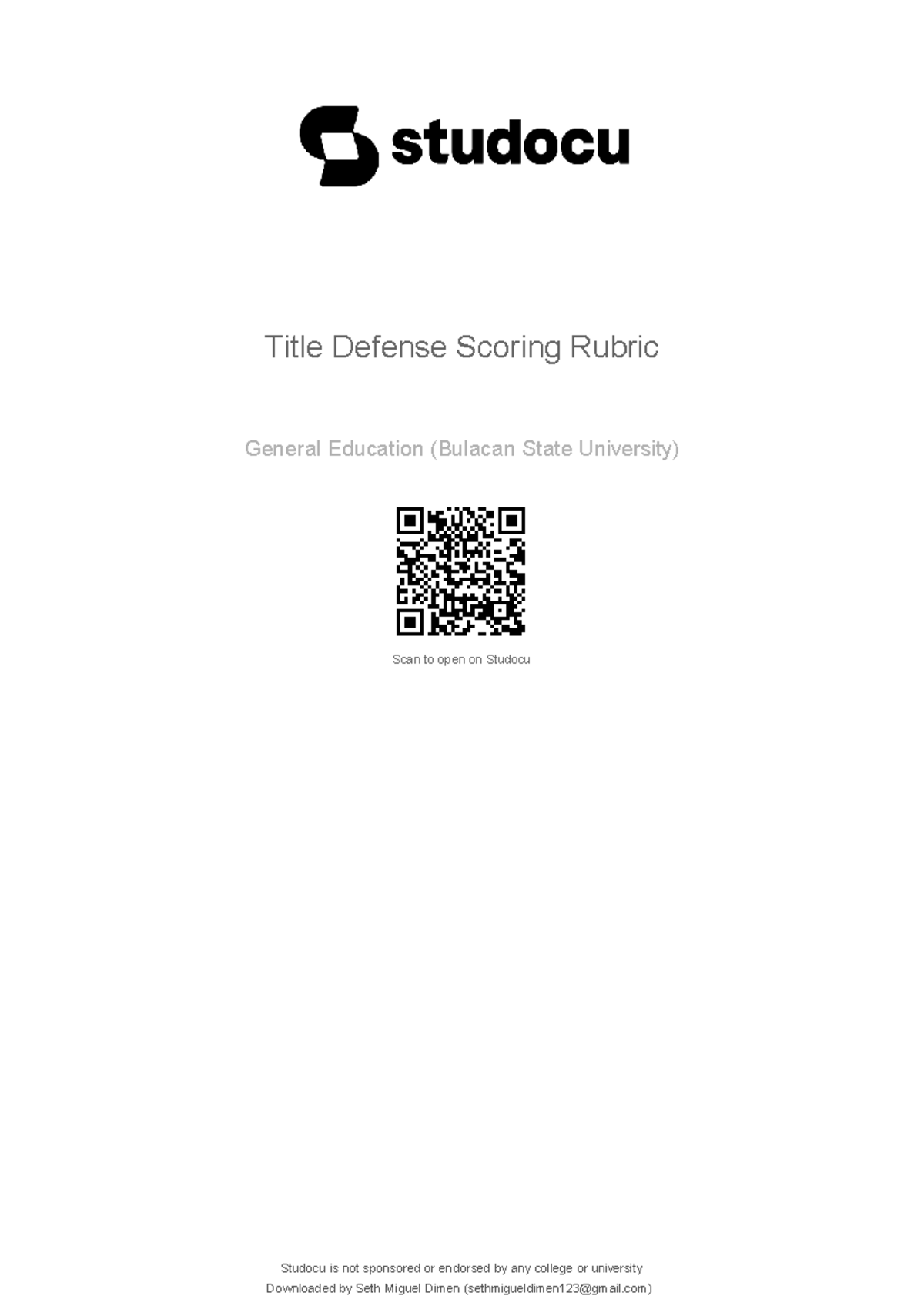 Title defense scoring rubric - Downloaded by Seth Miguel Dimen ...